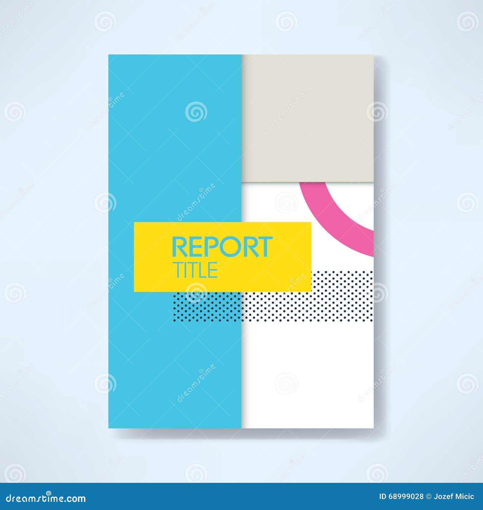 Report Cover Template in Modern Material Design Style with Geometric ...