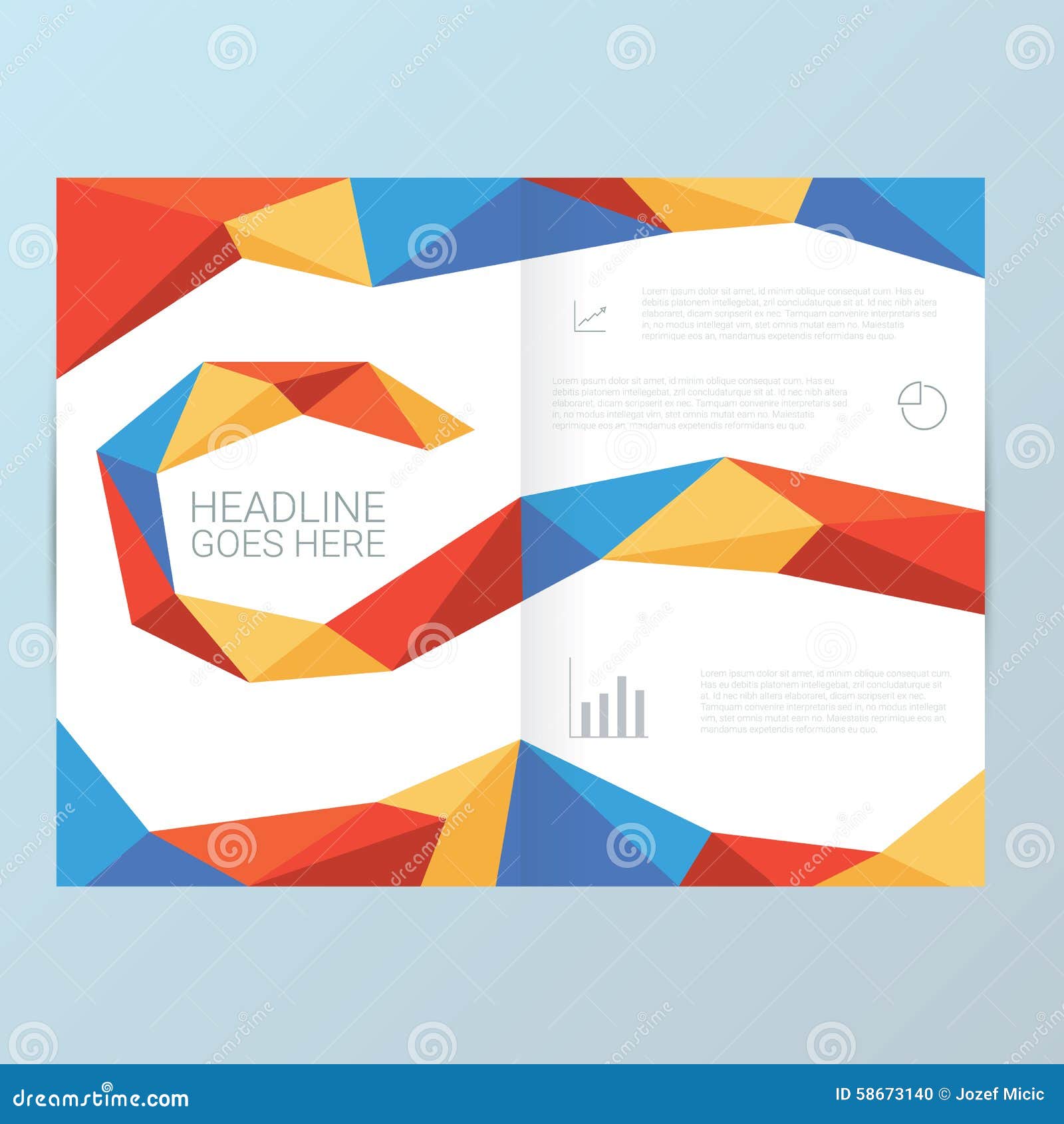 Report Cover Vector Template. Low Poly Geometric Stock Vector ...