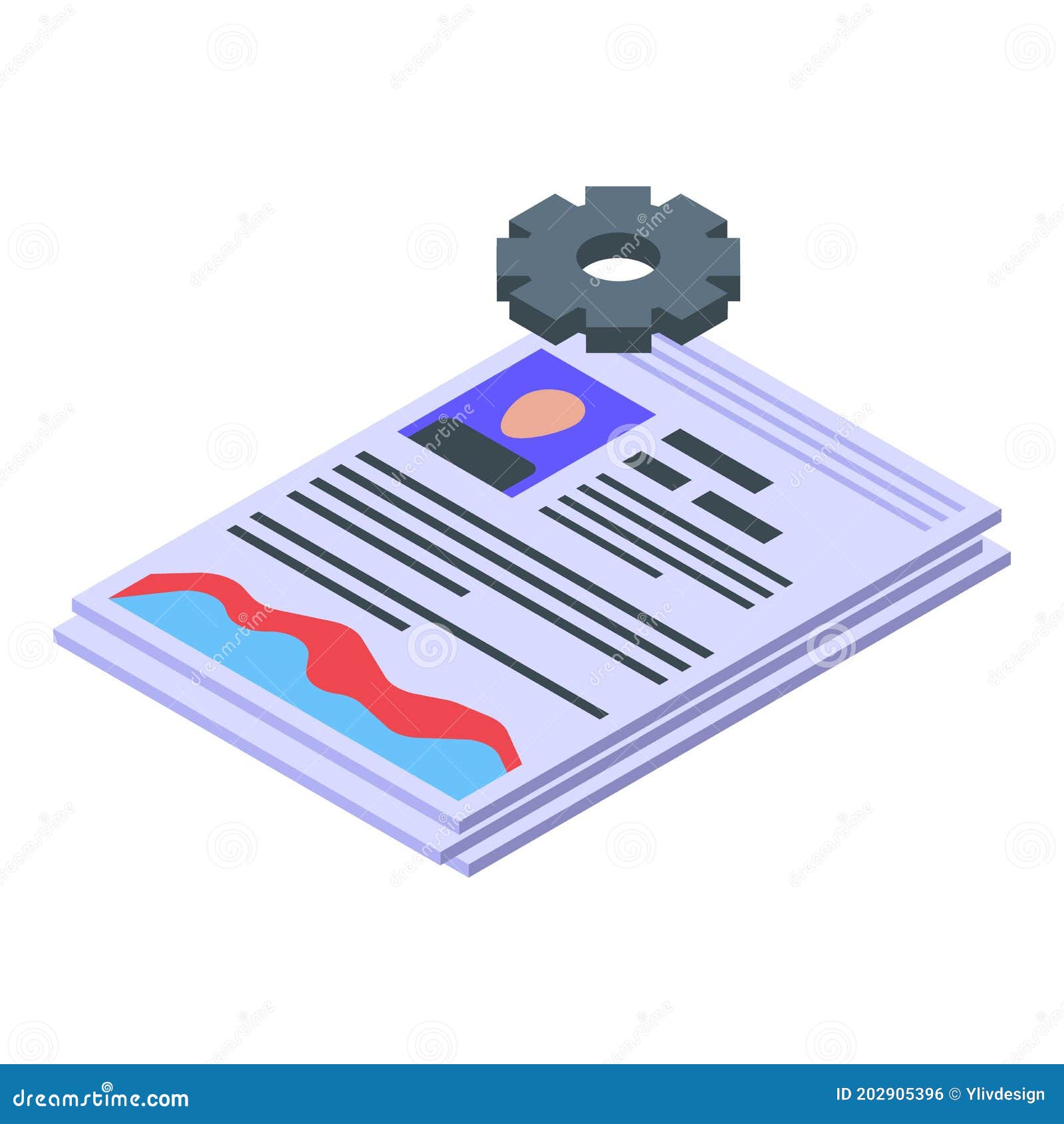 Report Data Person Icon, Isometric Style Stock Vector - Illustration of ...