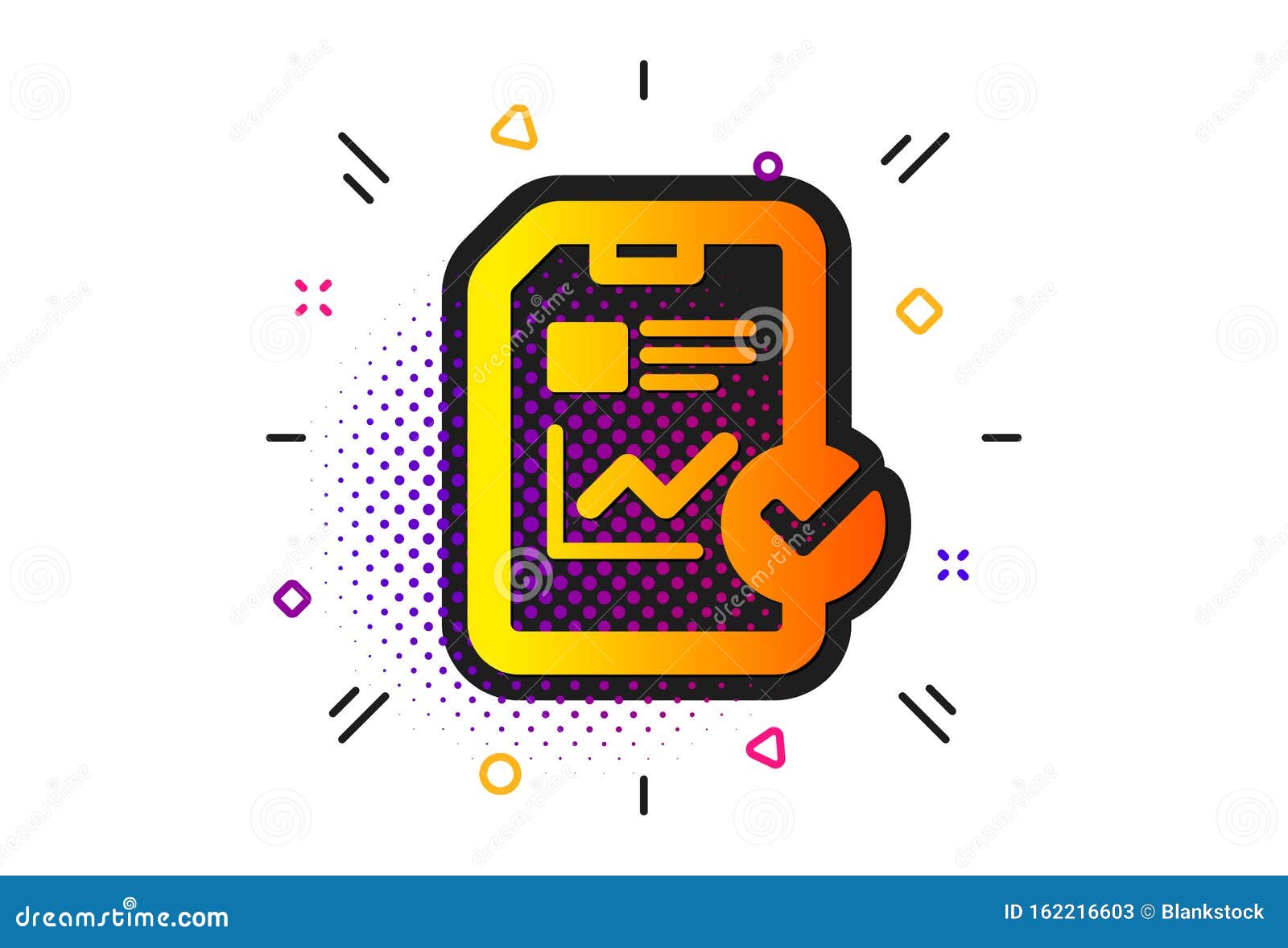 Report Document Icon. Checklist. Vector Stock Vector - Illustration of ...