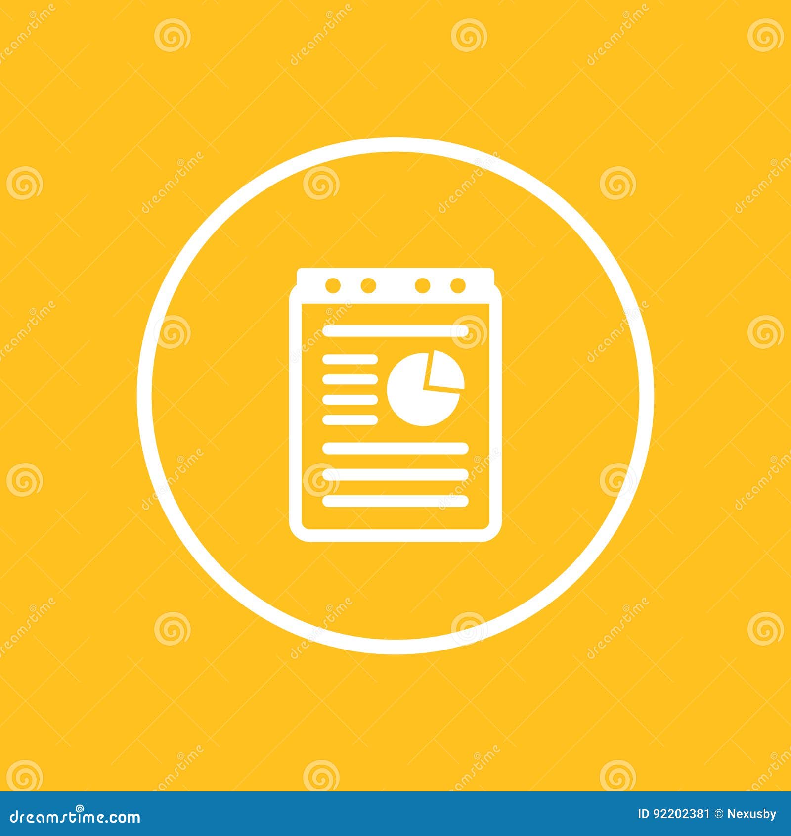 Report, Document Icon in Circle Stock Vector - Illustration of ...