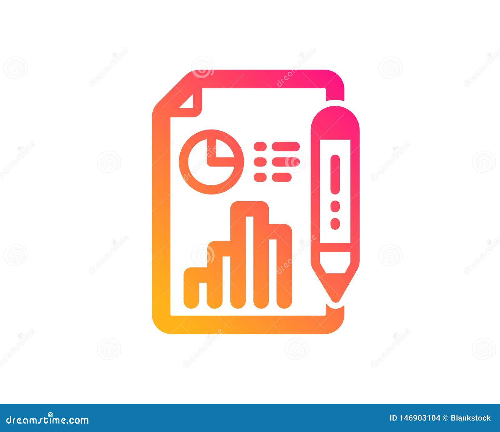 Report Document Icon. Column Graph Sign. Vector Stock Vector ...