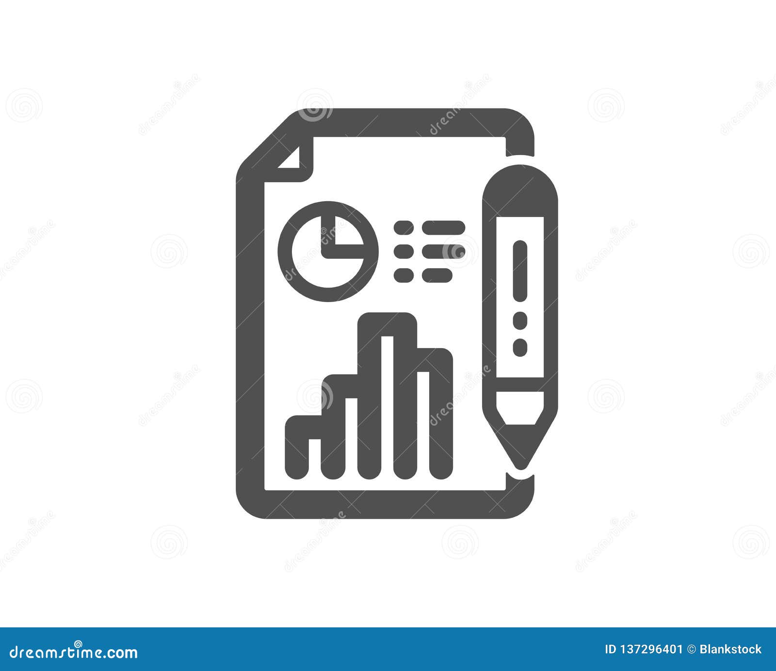 Report Document Icon. Column Graph Sign. Vector Stock Vector ...