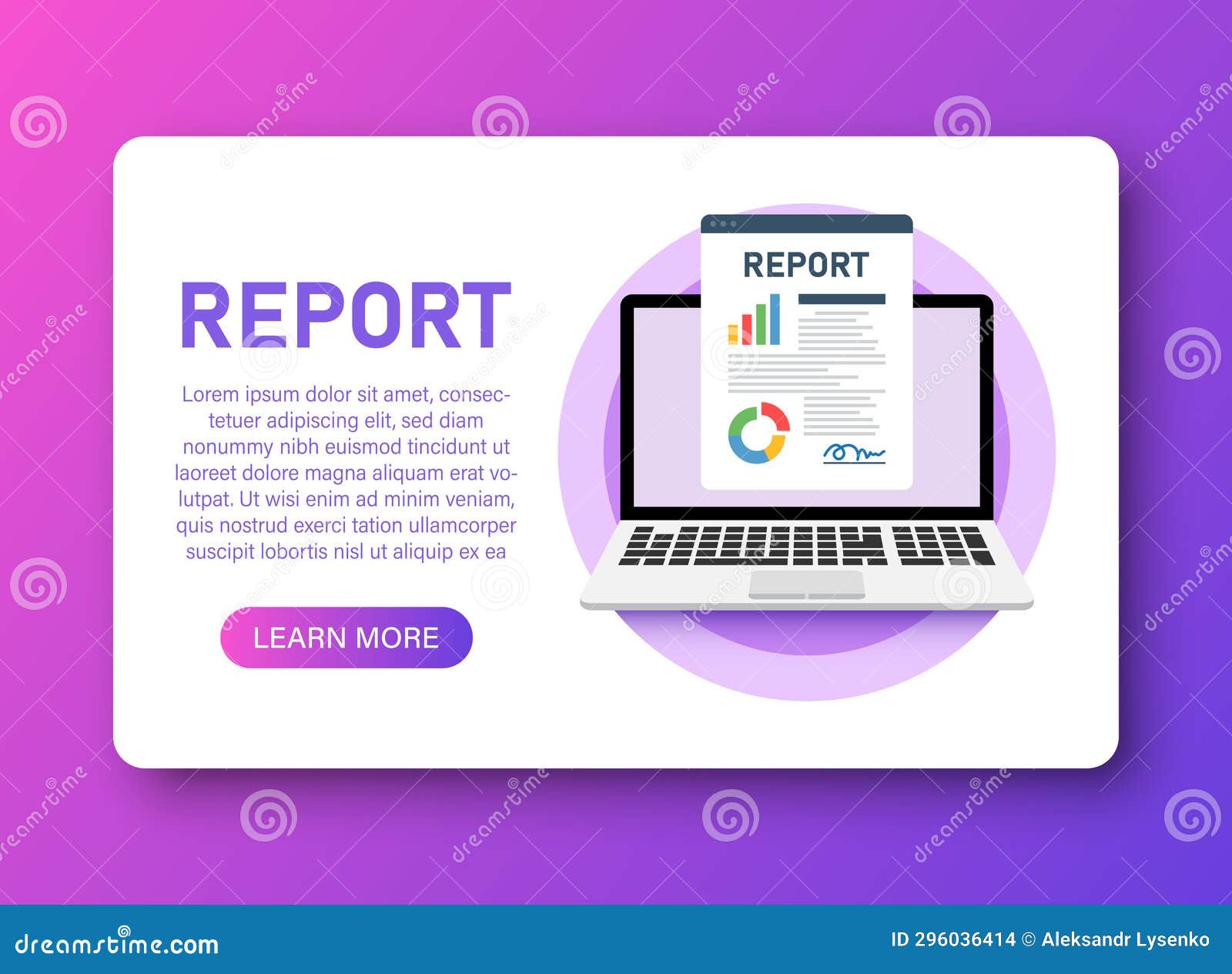 Report Document Icon in Flat Style. Dashboard Plan Vector Illustration ...