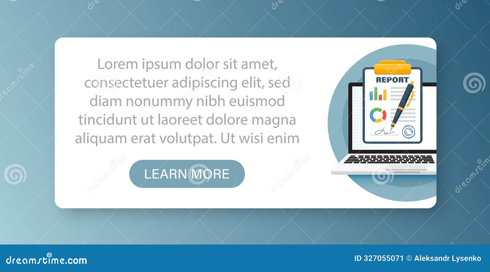 Report Document Icon in Flat Style. Dashboard Plan Vector Illustration ...