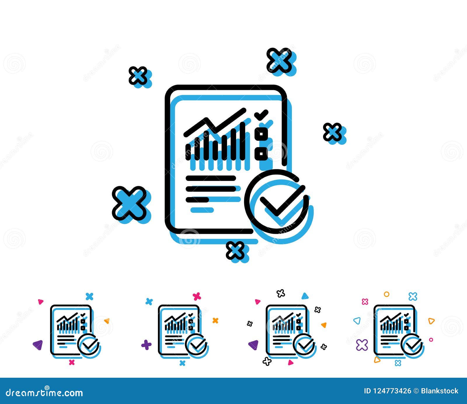 Report Document Line Icon. Checklist. Stock Vector - Illustration of ...