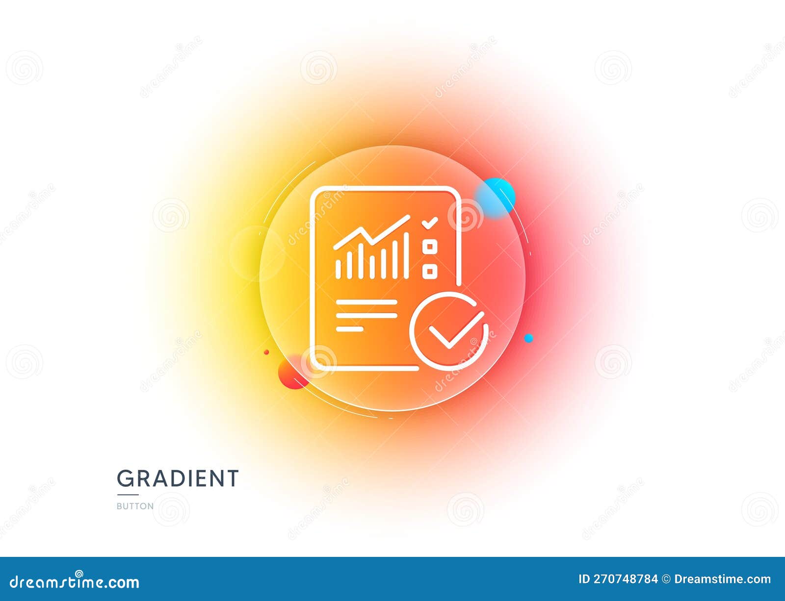 Report Document Line Icon. Checklist. Gradient Blur Button. Vector ...