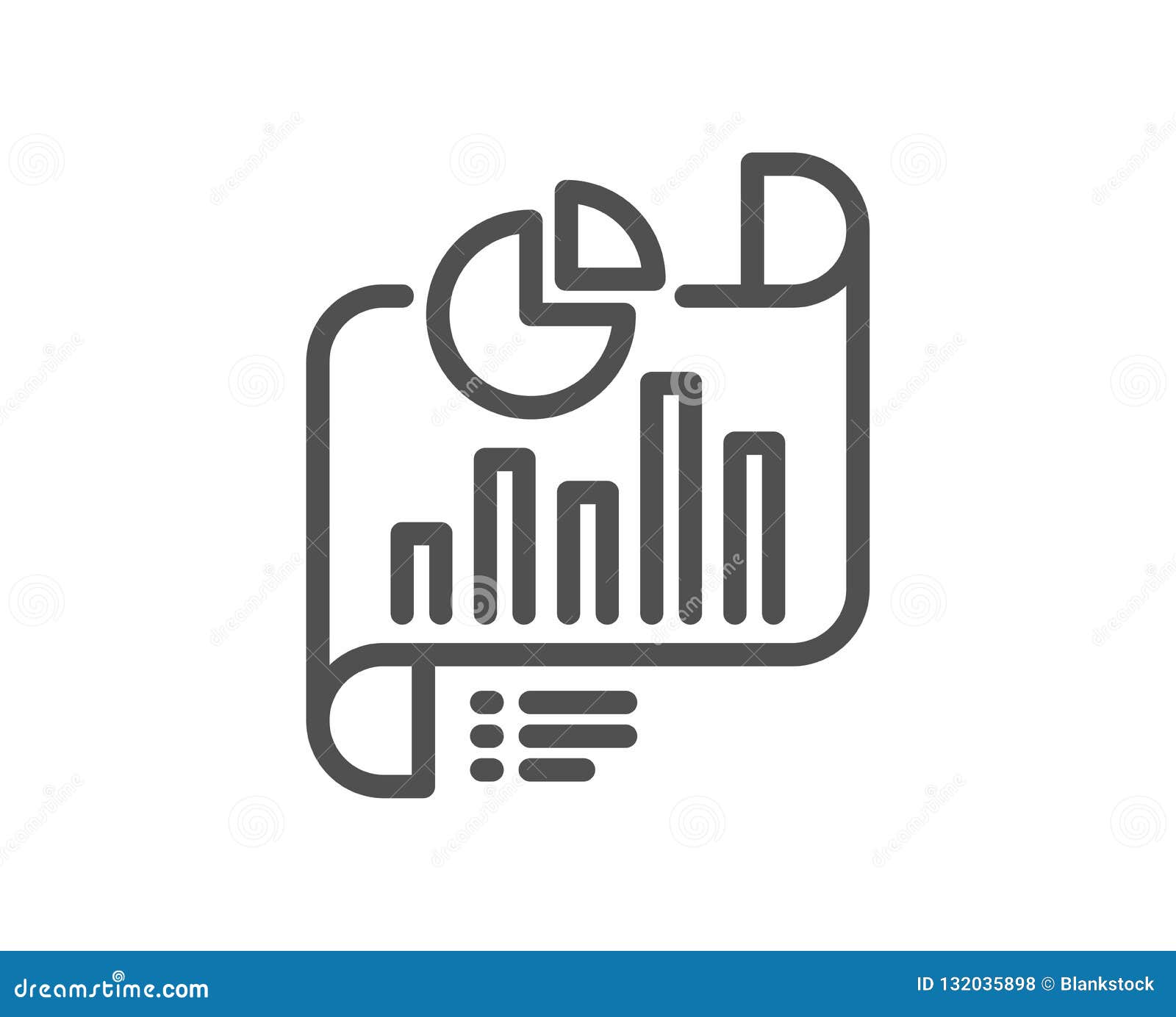 Report Document Line Icon. Column Graph Sign. Vector Stock Vector ...