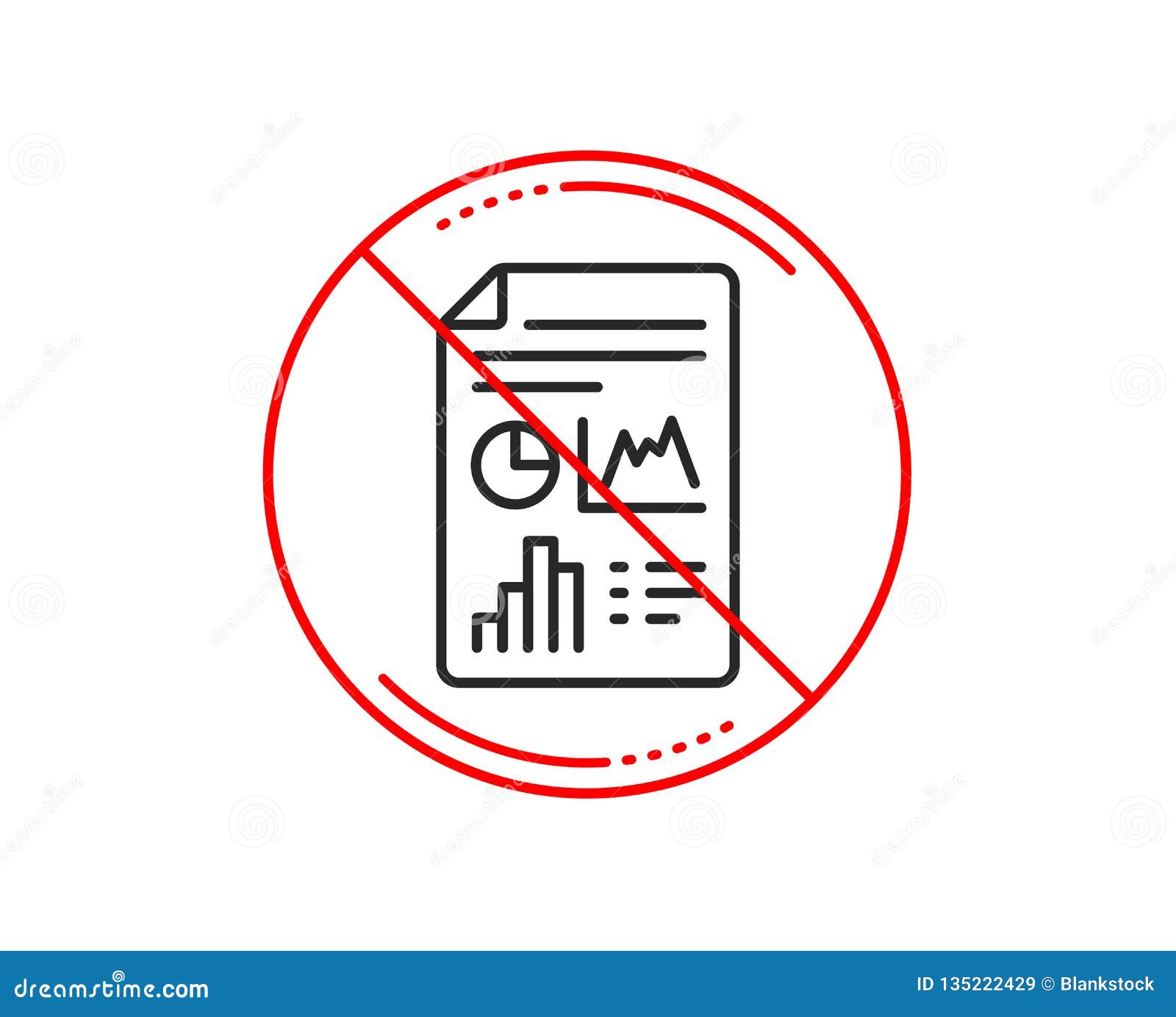 Report Document Line Icon. Column Graph Sign. Vector Stock Vector ...