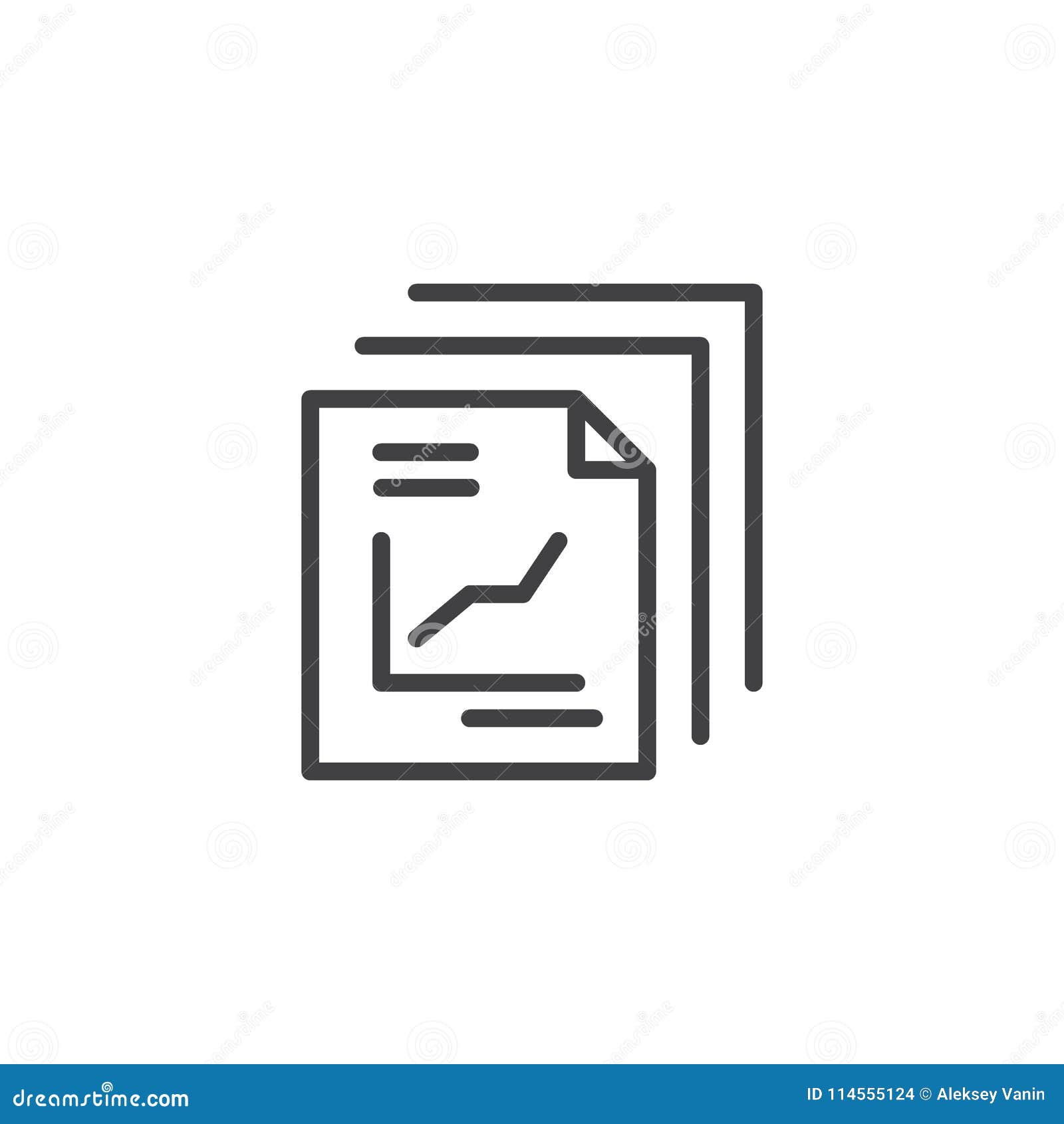 Report Document Outline Icon Stock Vector - Illustration of chart ...