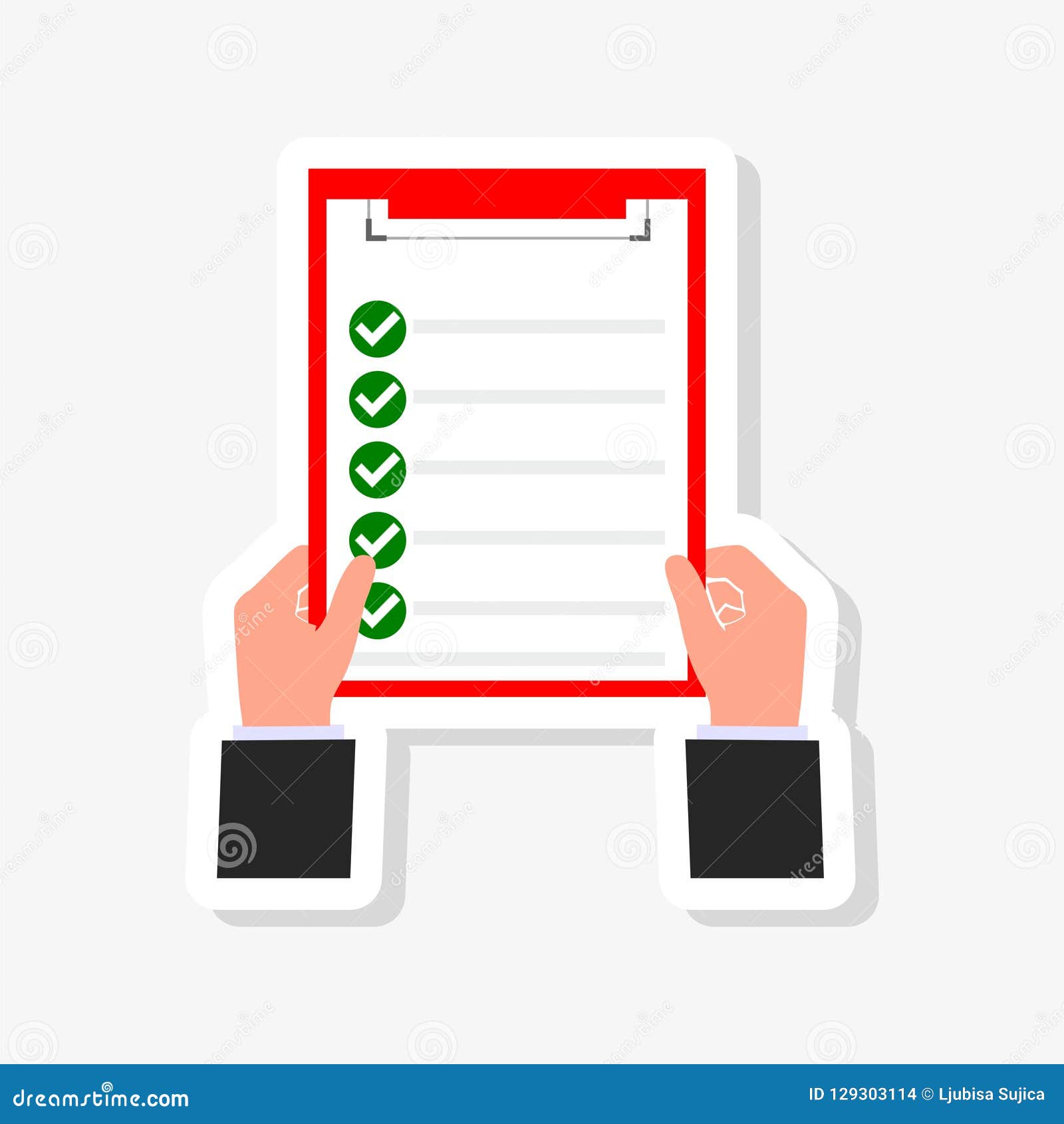 Report File in the Hand Sticker Stock Illustration - Illustration of ...