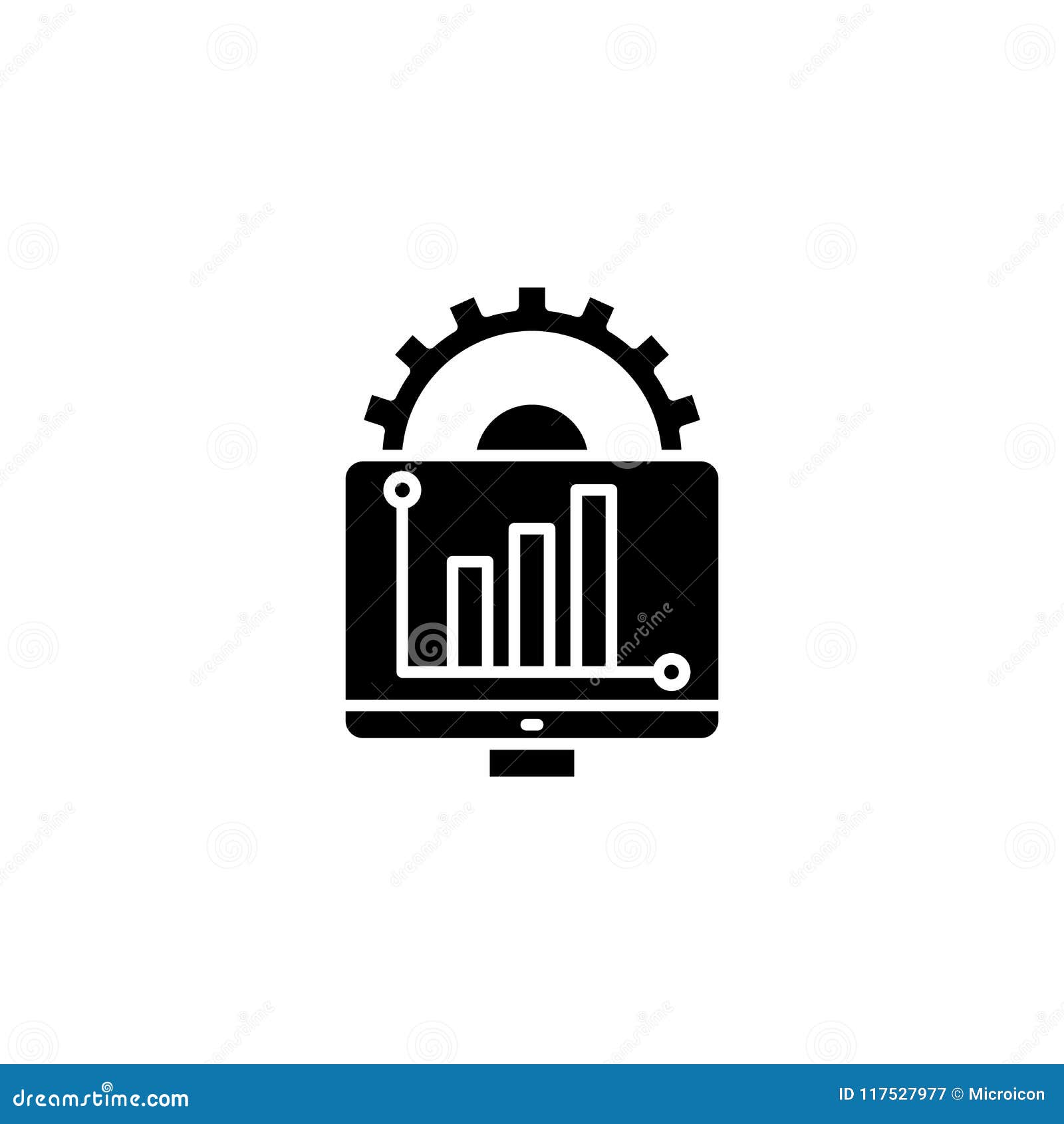 Report Generation Black Icon Concept. Report Generation Flat Vector ...