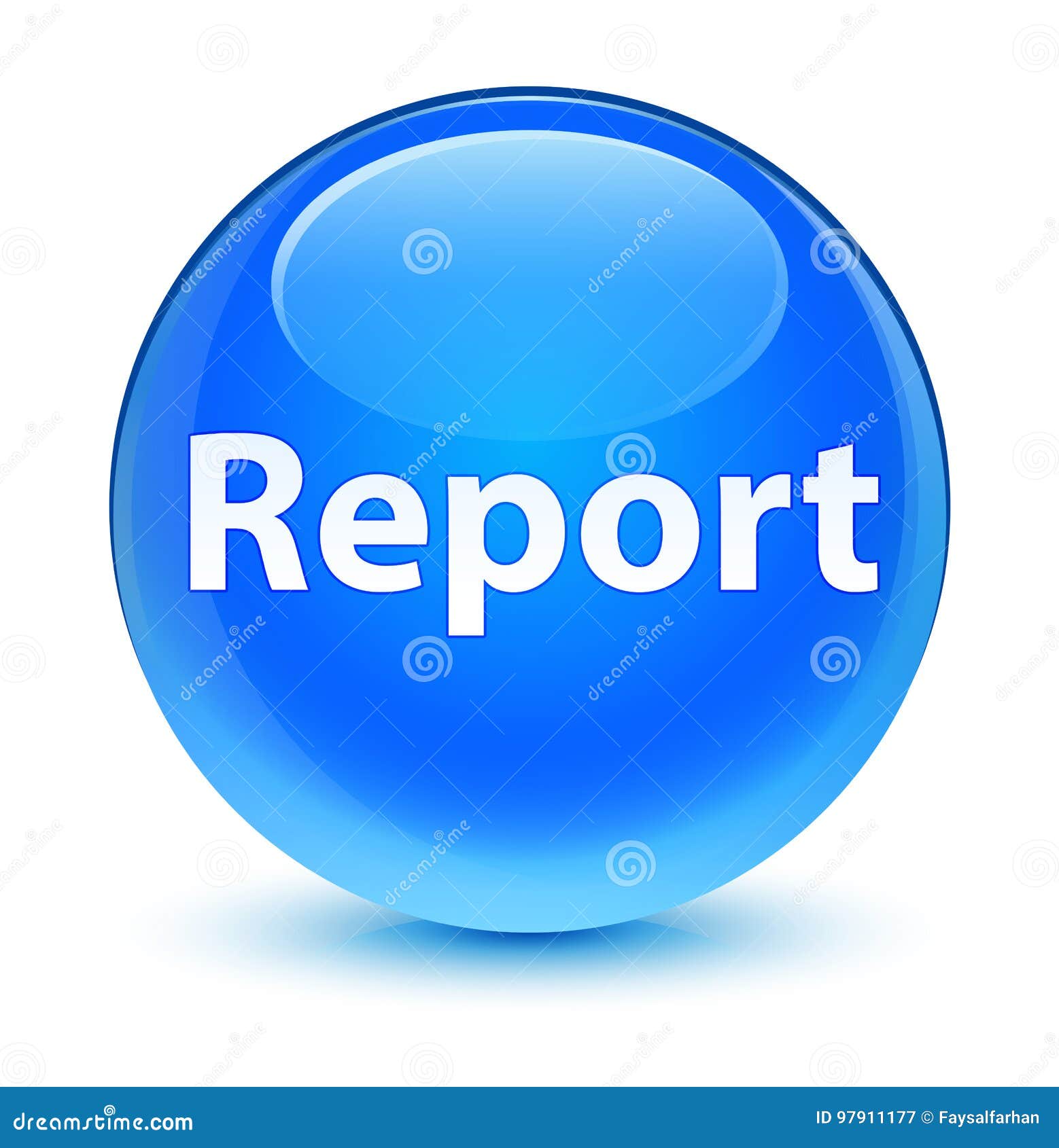 Report Glassy Cyan Blue Round Button Stock Illustration - Illustration ...