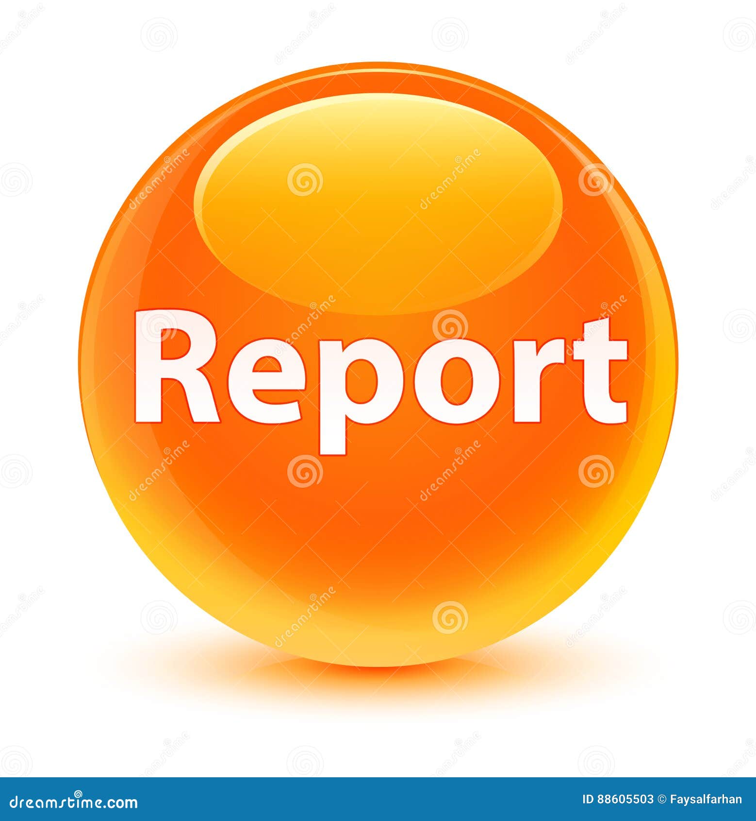 Report Glassy Orange Round Button Stock Illustration - Illustration of ...