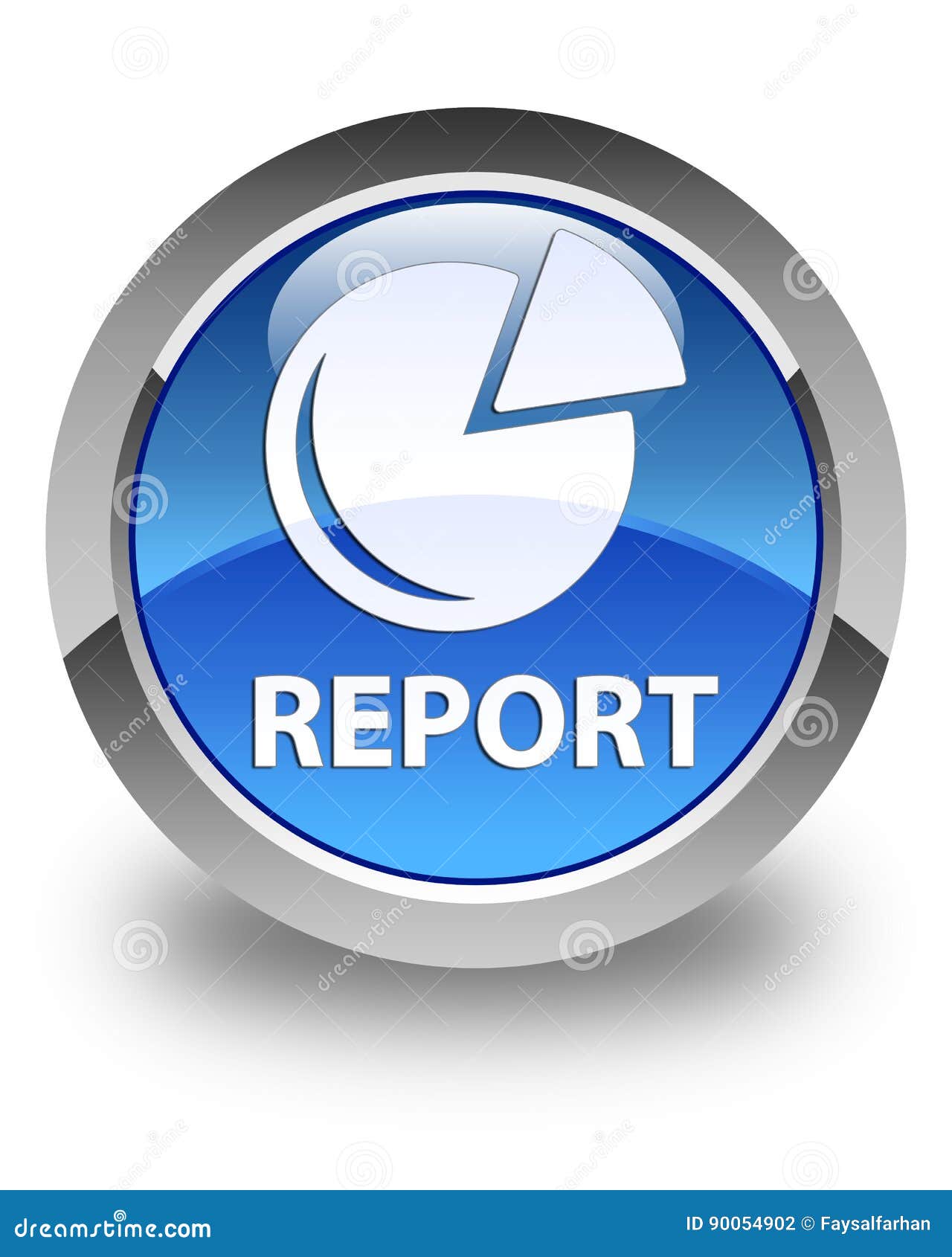 Report (graph Icon) Glossy Blue Round Button Stock Illustration ...