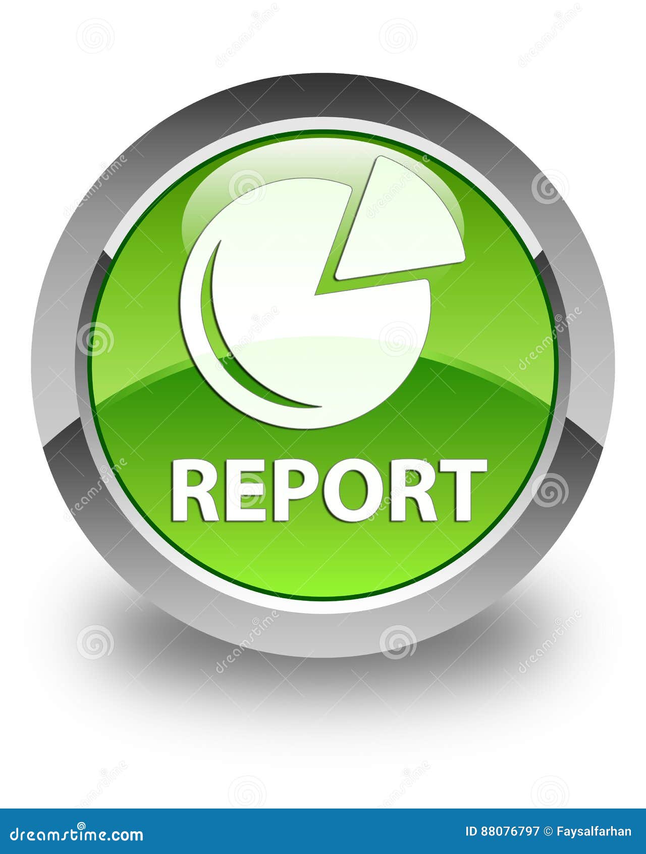 Report (graph Icon) Glossy Green Round Button Stock Illustration ...