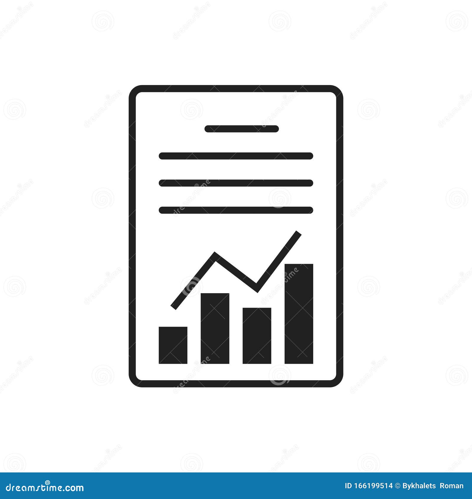 Report or Graphic Document Isolated Vector Icon with Chart. Paper ...