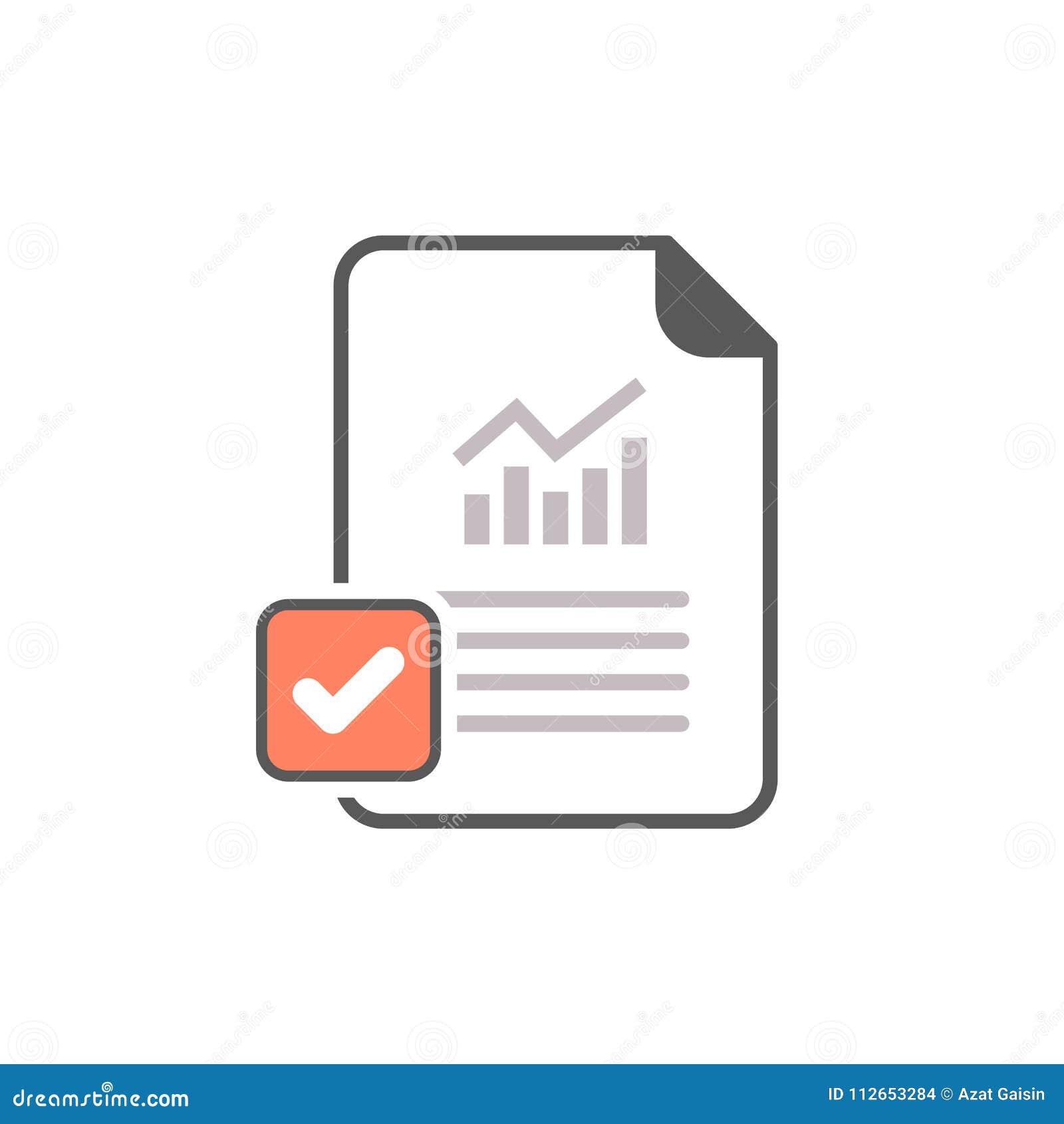 Report Icon with Check Sign. Report Icon and Approved, Confirm, Done ...