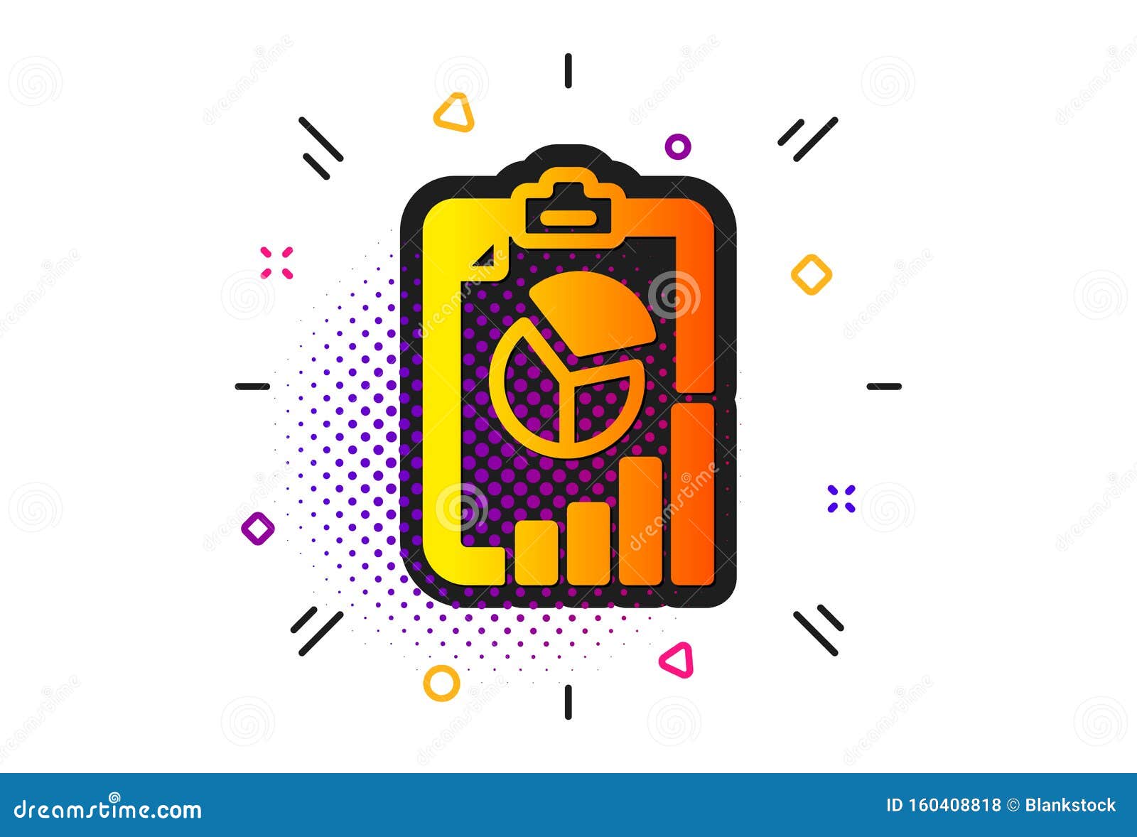 Report Icon. Column Graph, Pie Chart Sign. Vector Stock Vector ...