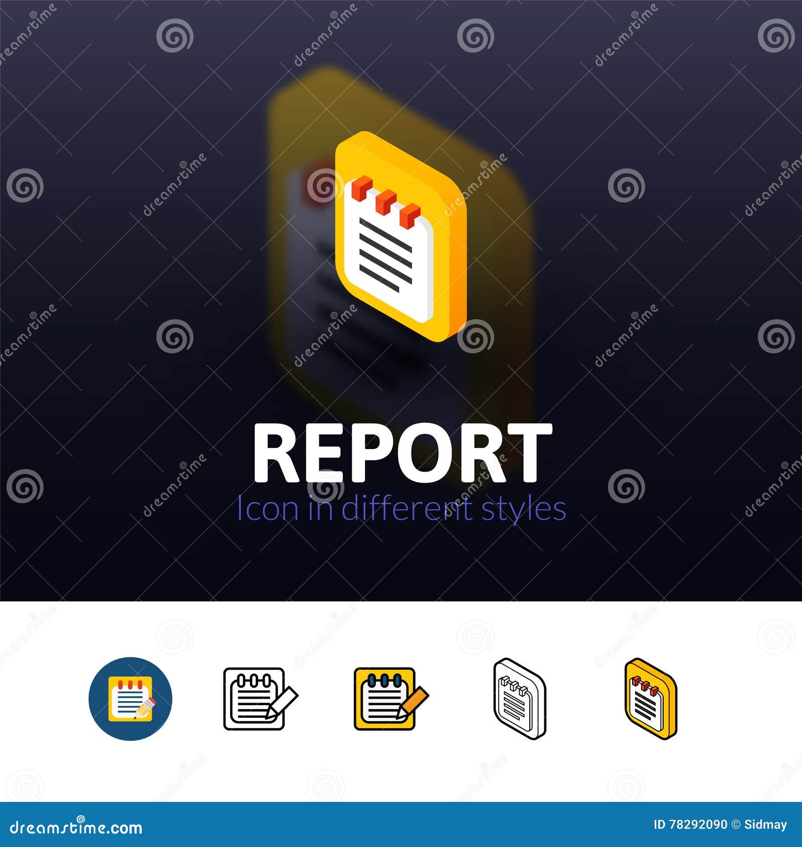 Report Icon in Different Style Stock Vector - Illustration of financial ...