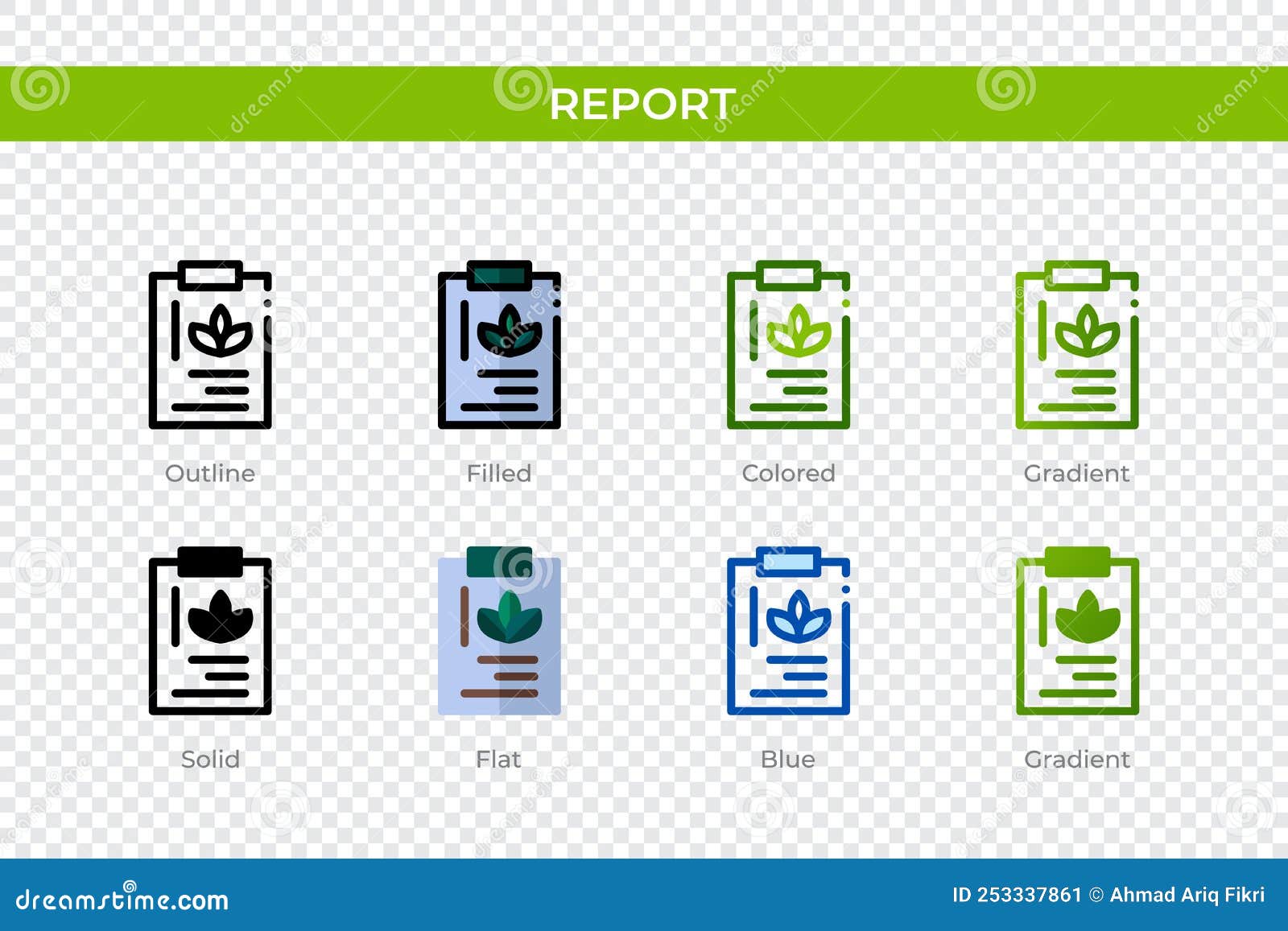 Report Icon in Different Style. Report Vector Icons Designed in Outline ...