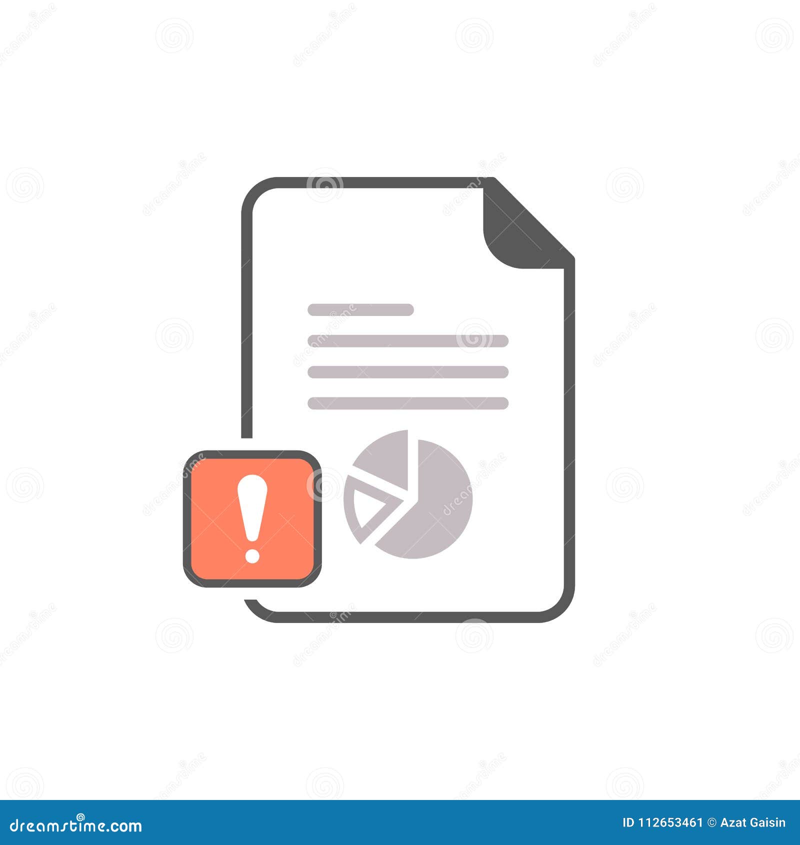 Report Icon with Exclamation Mark. Report Icon and Alert, Error, Alarm ...