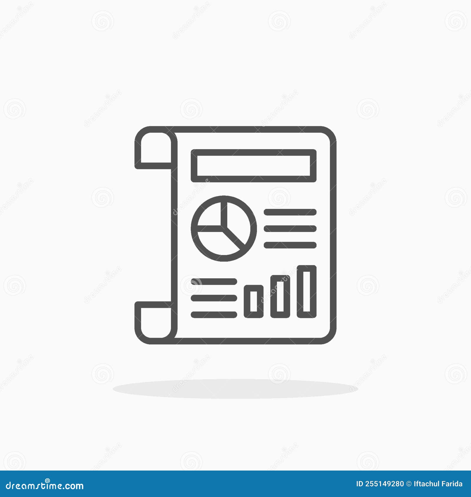 Report icon outline style stock vector. Illustration of file - 255149280