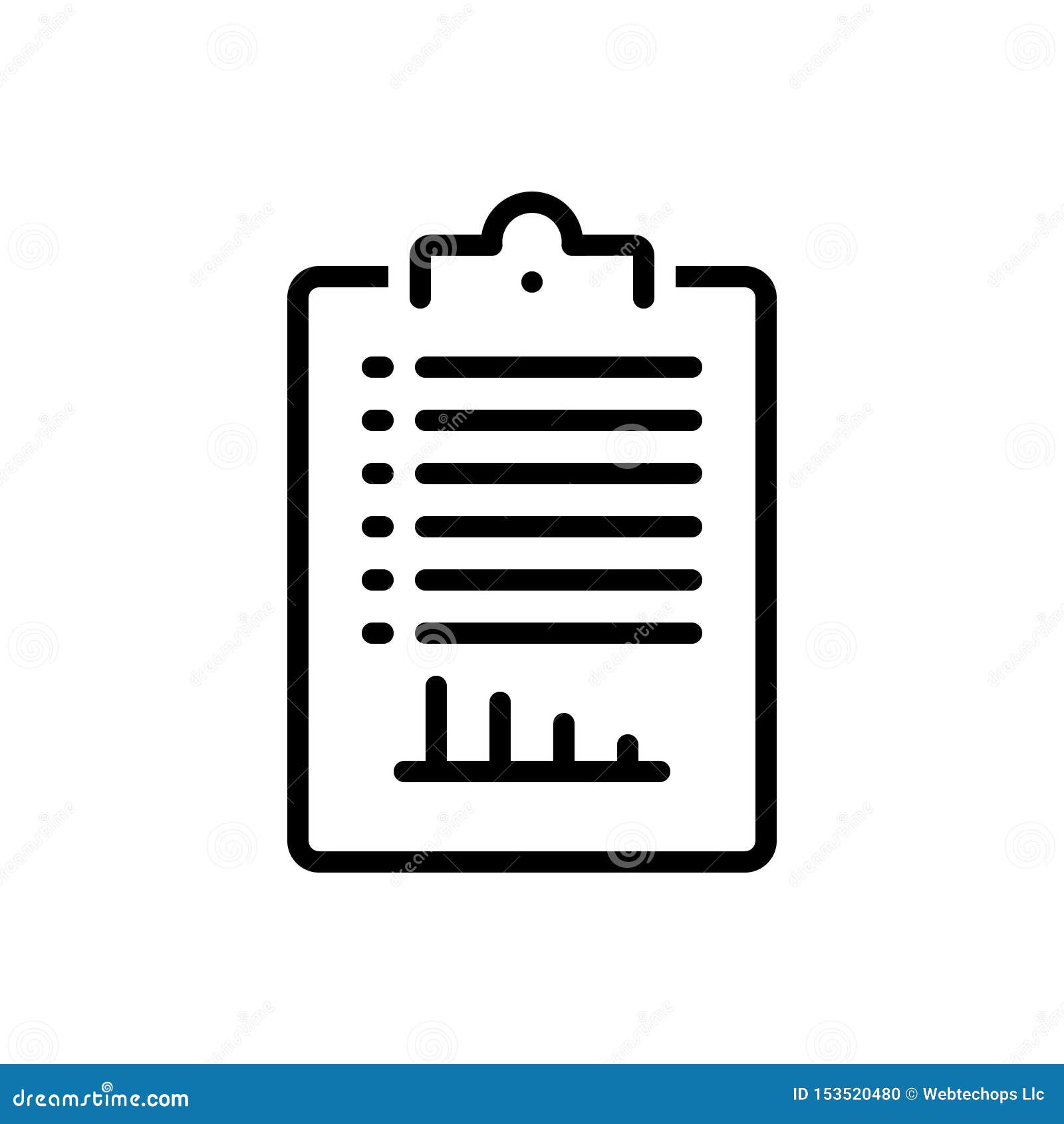Black Line Icon for Report, Legwork and Protocol Stock Illustration ...