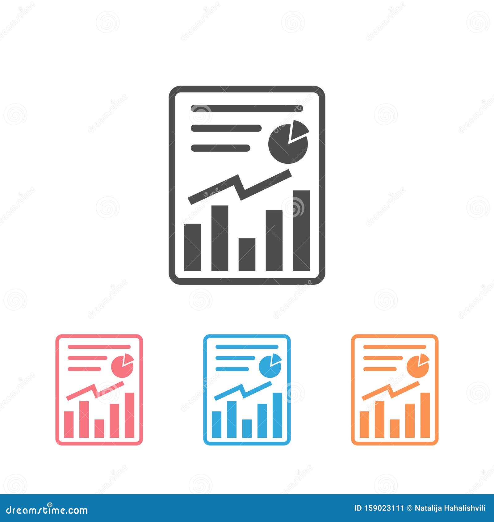 Report Icon Set in Flat Style. Accounting Symbol for Your Web Site ...