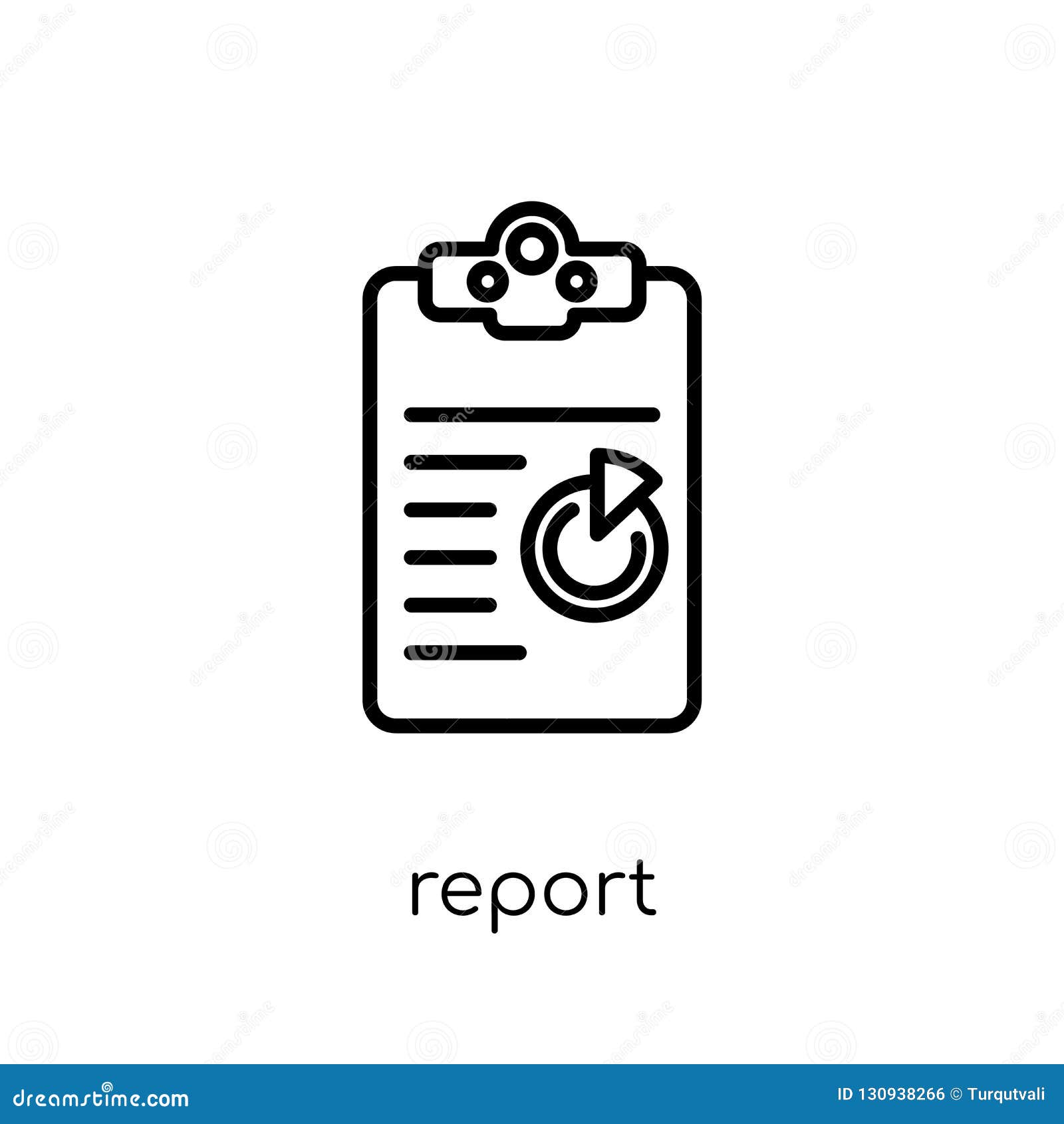 Report Icon. Trendy Modern Flat Linear Vector Report Icon on White ...