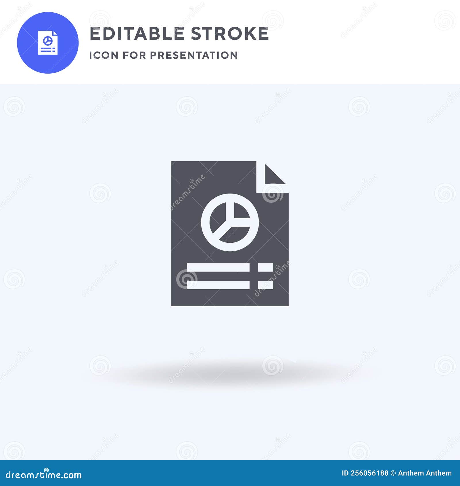 Report Icon Vector, Filled Flat Sign, Solid Pictogram Isolated on White ...