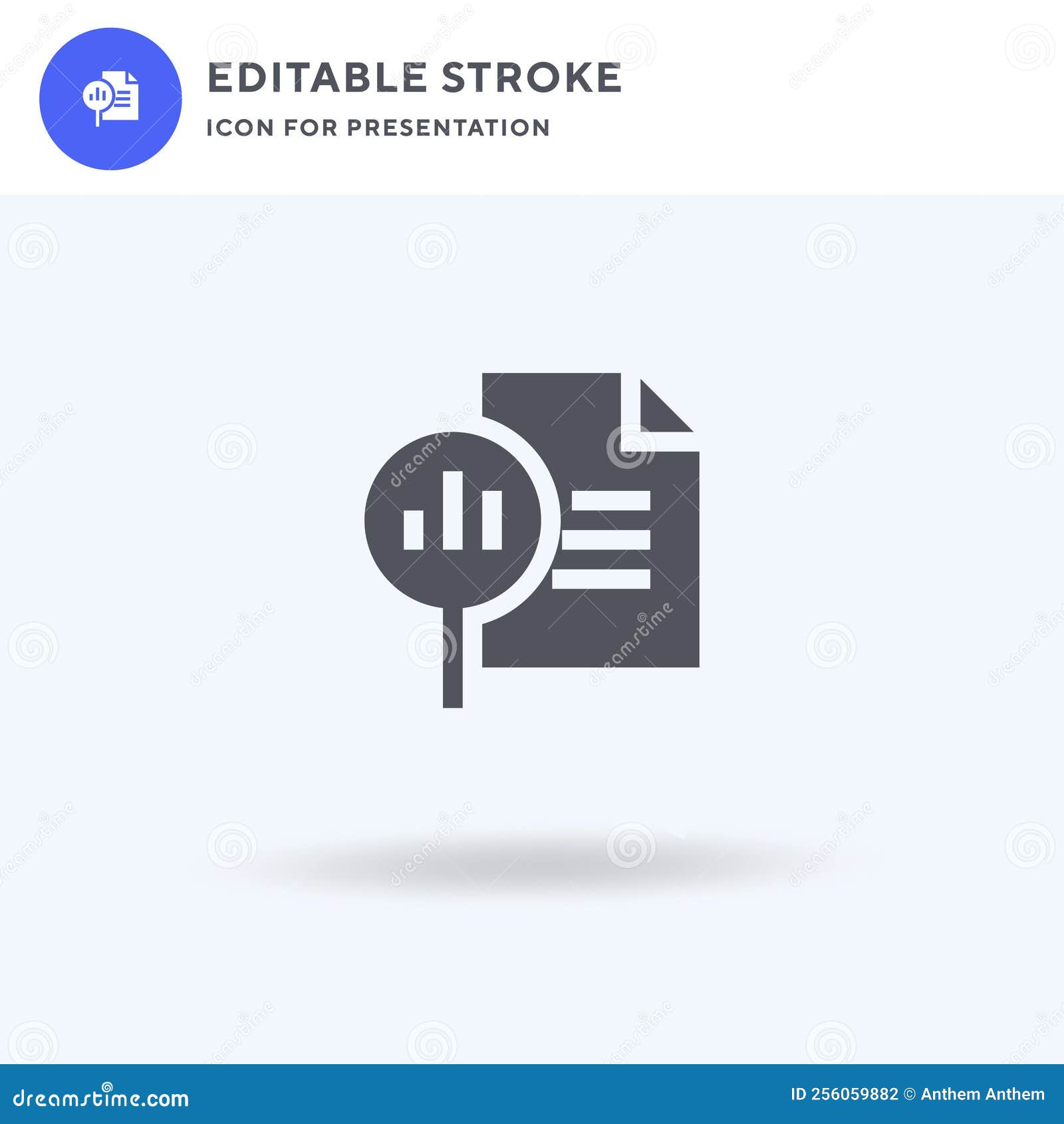 Report Icon Vector, Filled Flat Sign, Solid Pictogram Isolated on White ...