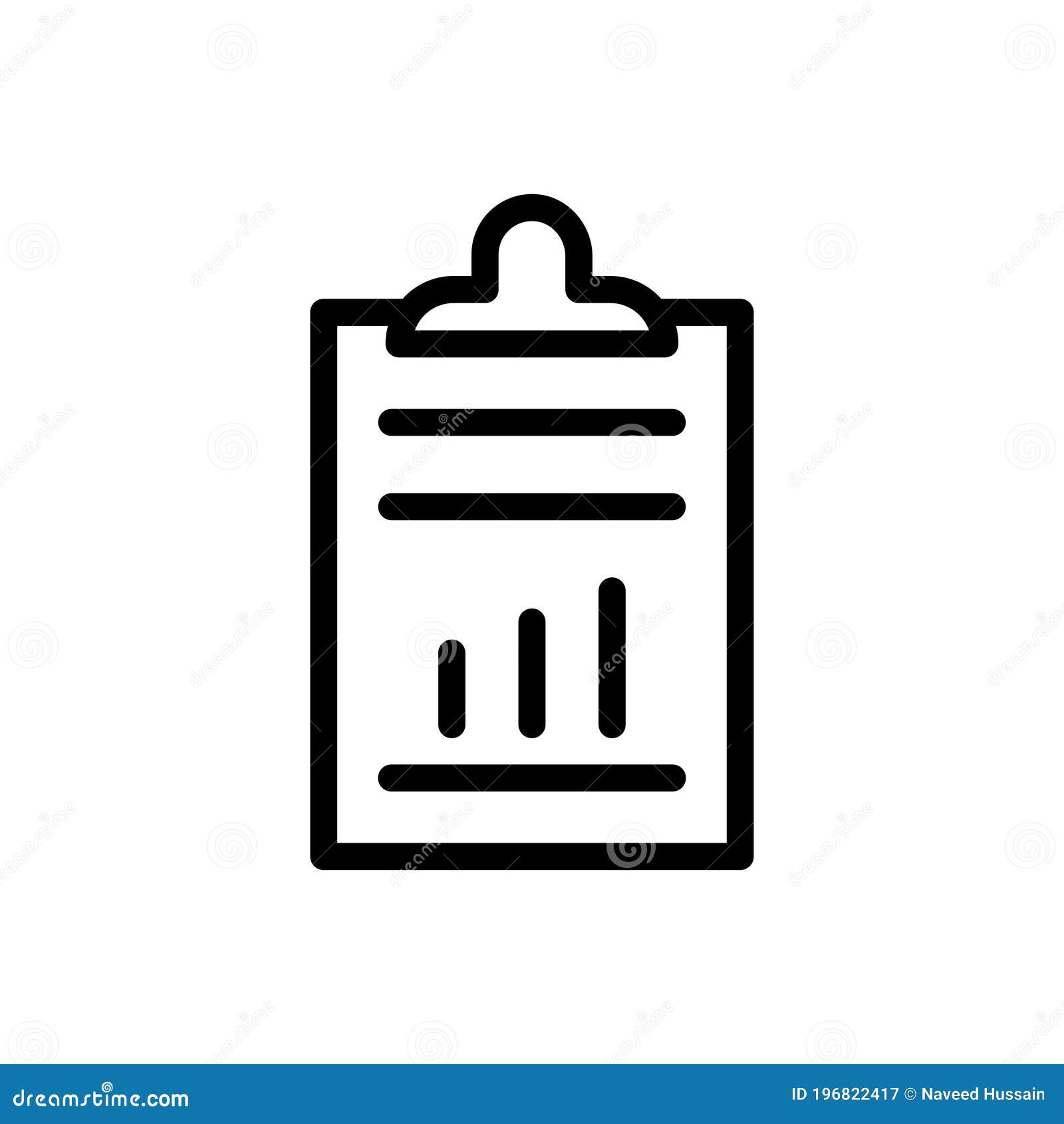 Report Vector Thin Line Icon Stock Vector - Illustration of graph, mark ...