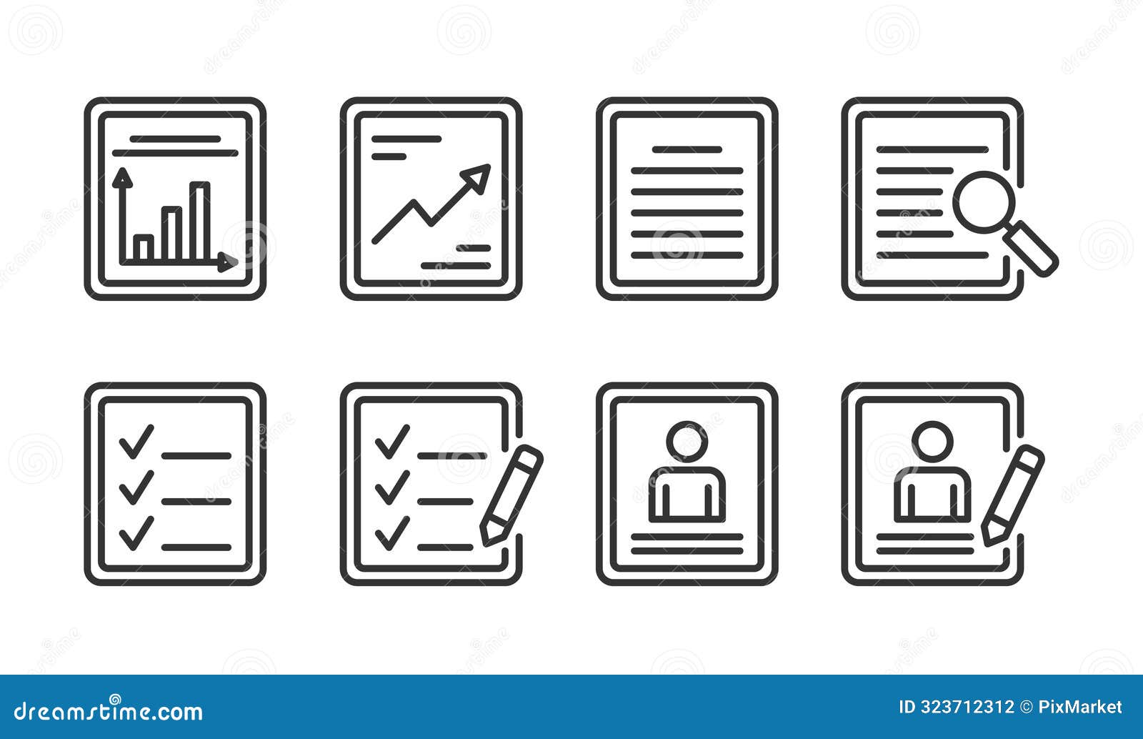 Report Icons stock illustration. Illustration of growth - 323712312