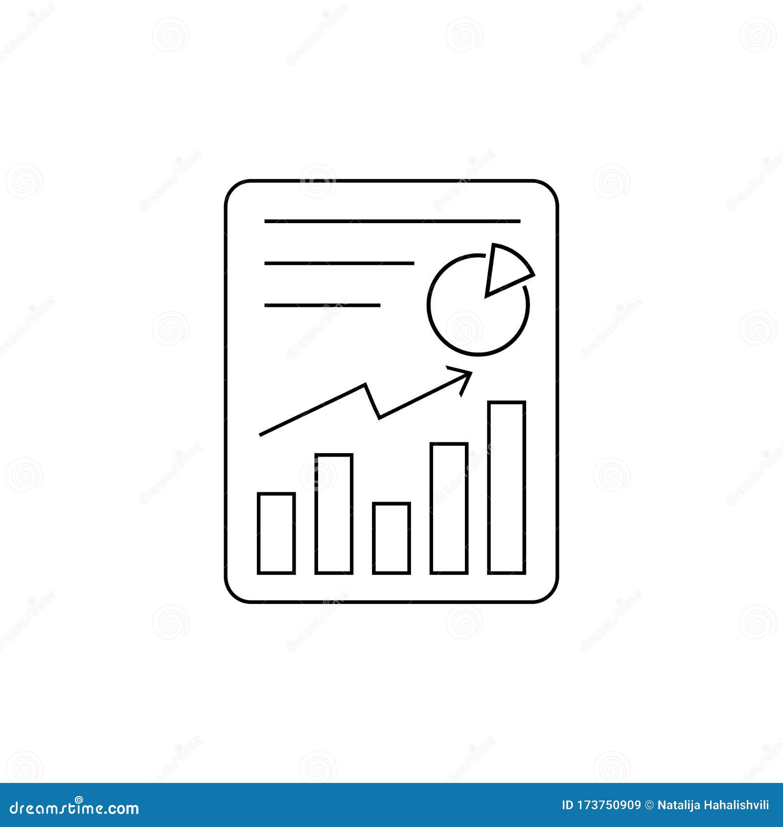 Report Line Icon in Flat Style. Accounting Symbol for Your Web Site ...