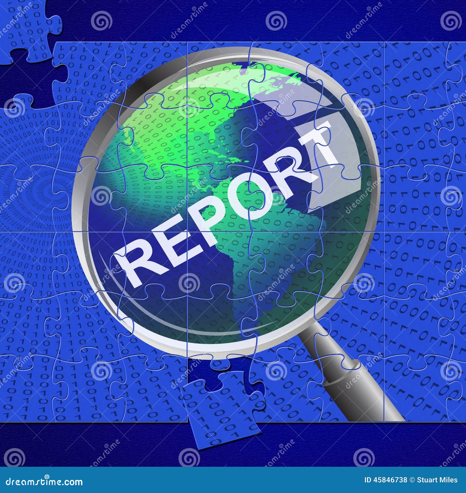 Report Magnifier Shows Magnifying Searching and Magnify Stock ...