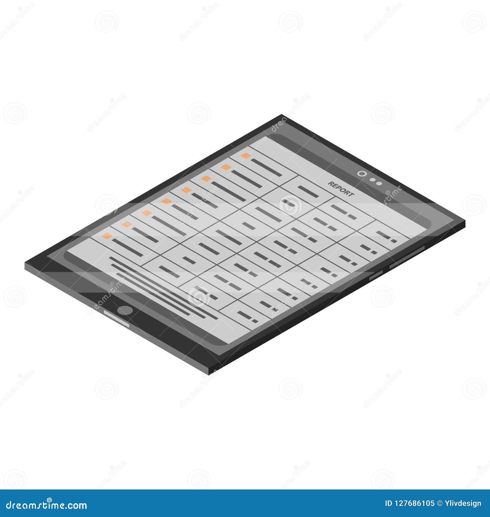 Report on Pad Icon, Isometric Style Stock Vector - Illustration of ...