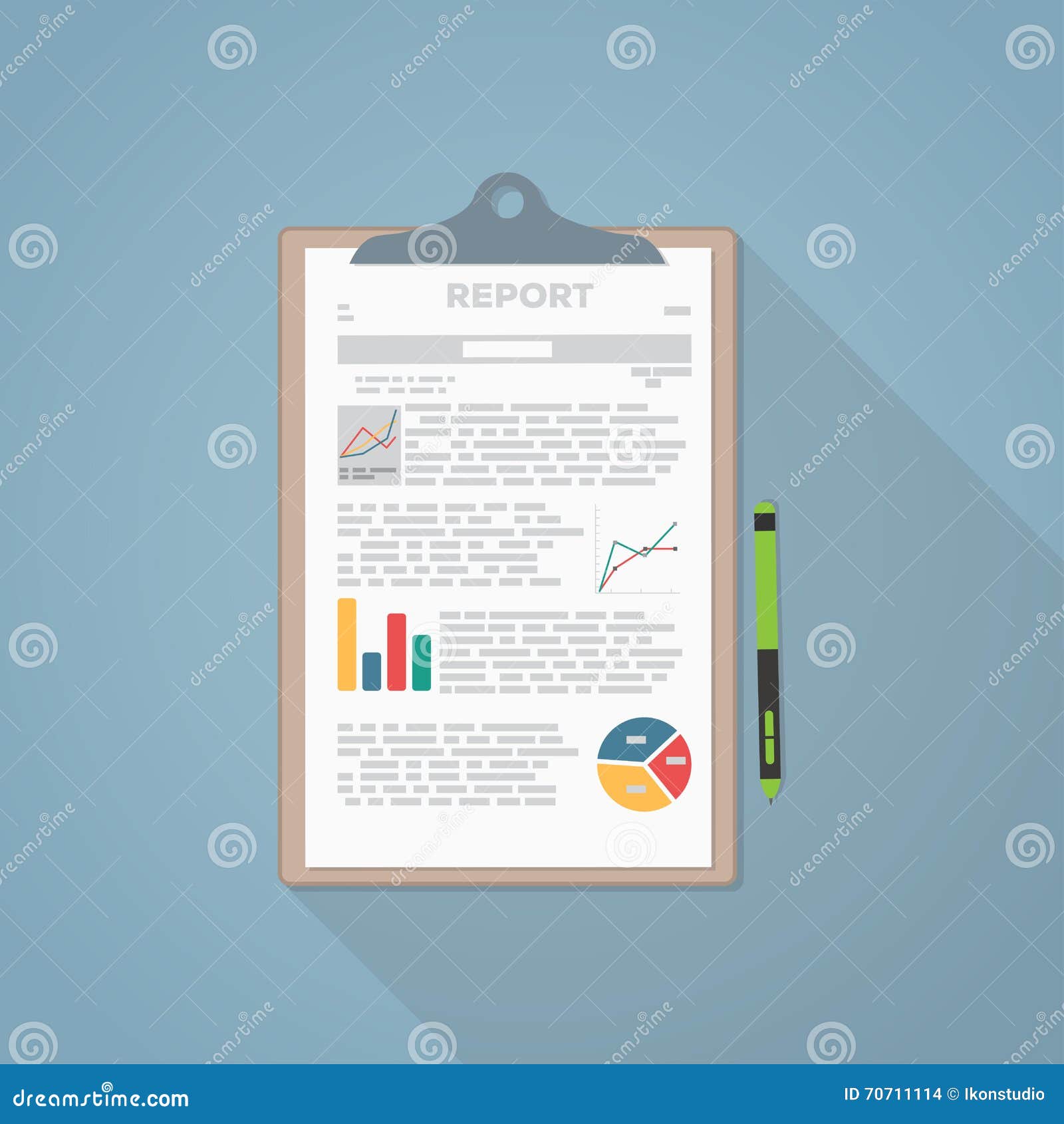 Report paper stock vector. Illustration of graphic, file - 70711114