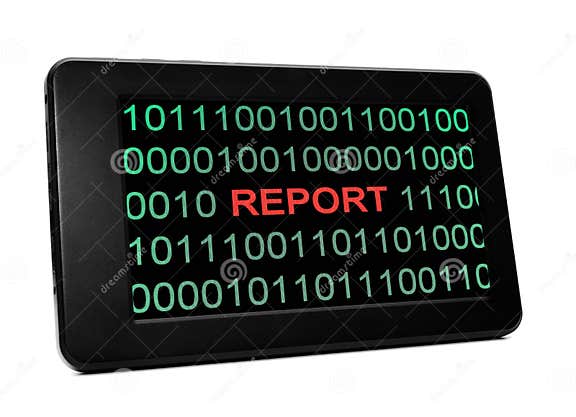 Report on PC tablet stock photo. Image of cracked, computer - 177164382