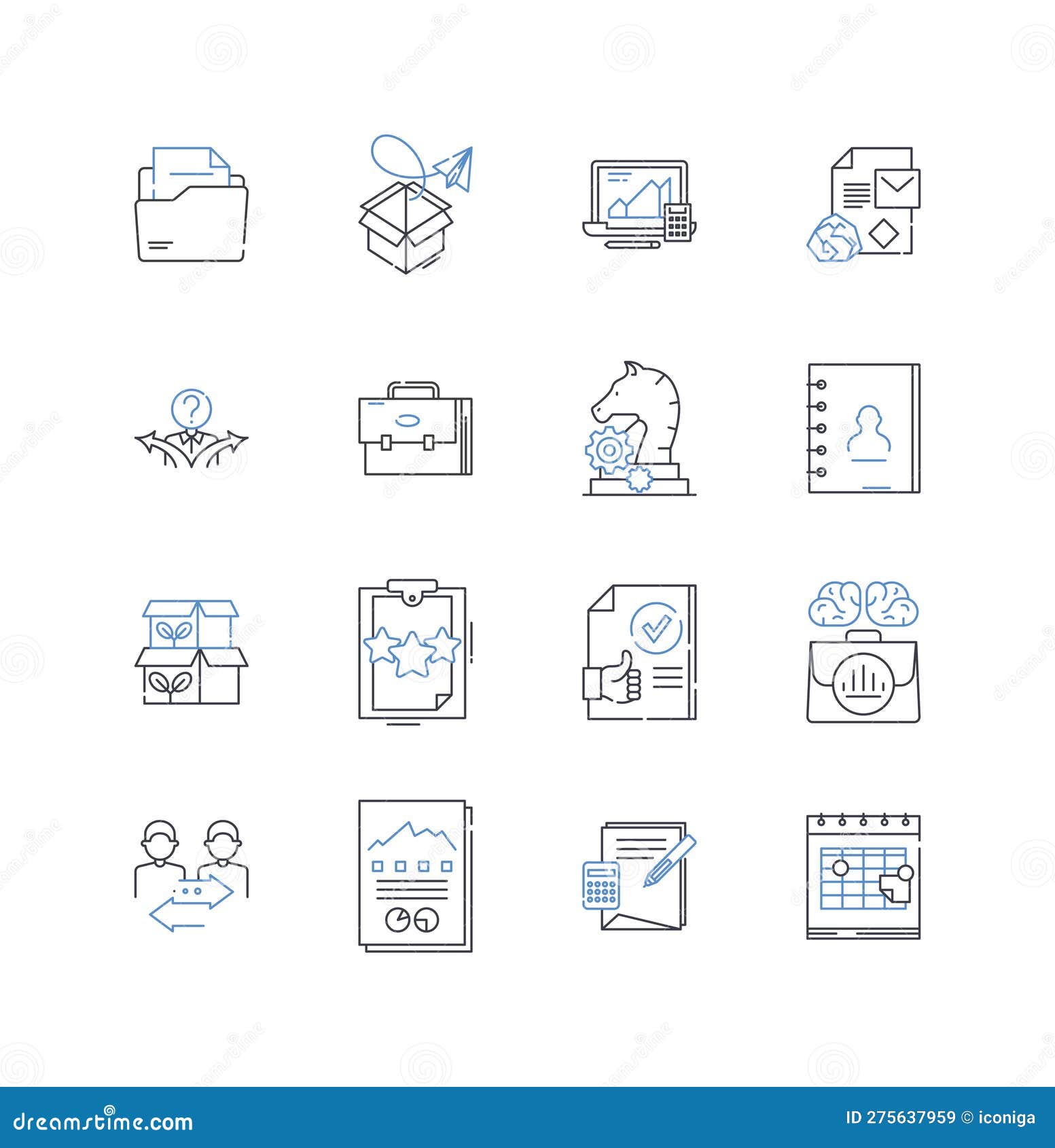 Report Processing Line Icons Collection Automation Analytics Computation Compilation Data 4666