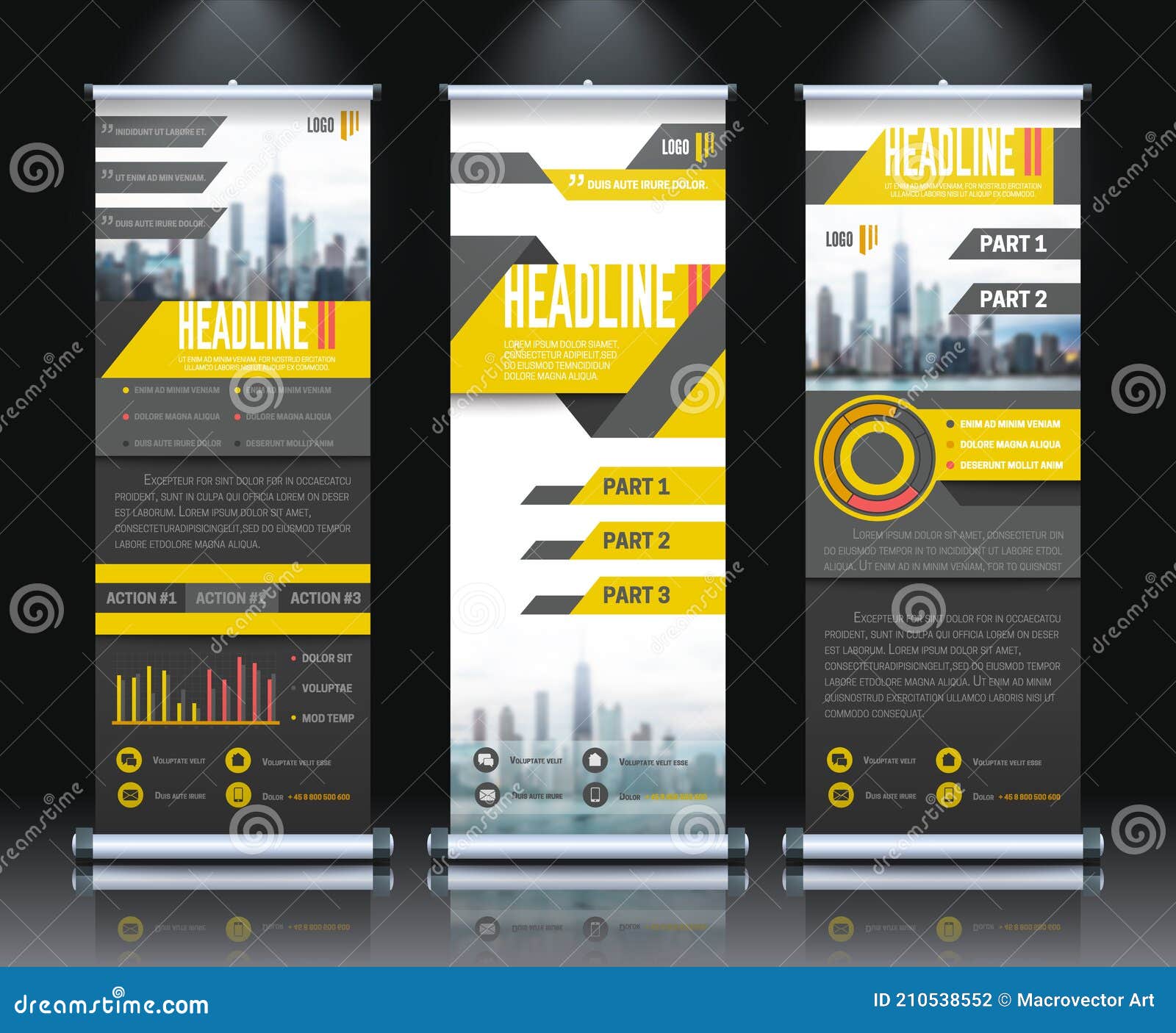 Report Rollup Banners Set stock vector. Illustration of material ...