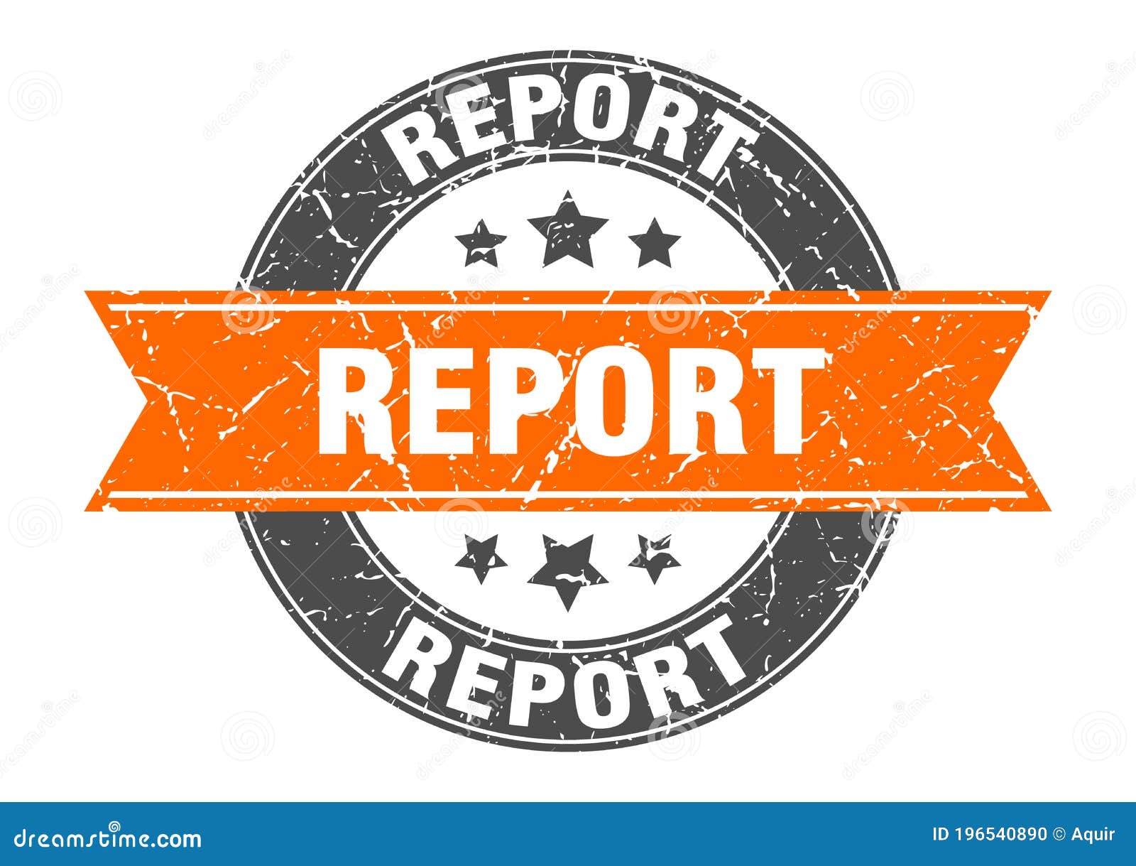 Report Round Stamp with Ribbon. Label Sign Stock Vector - Illustration ...