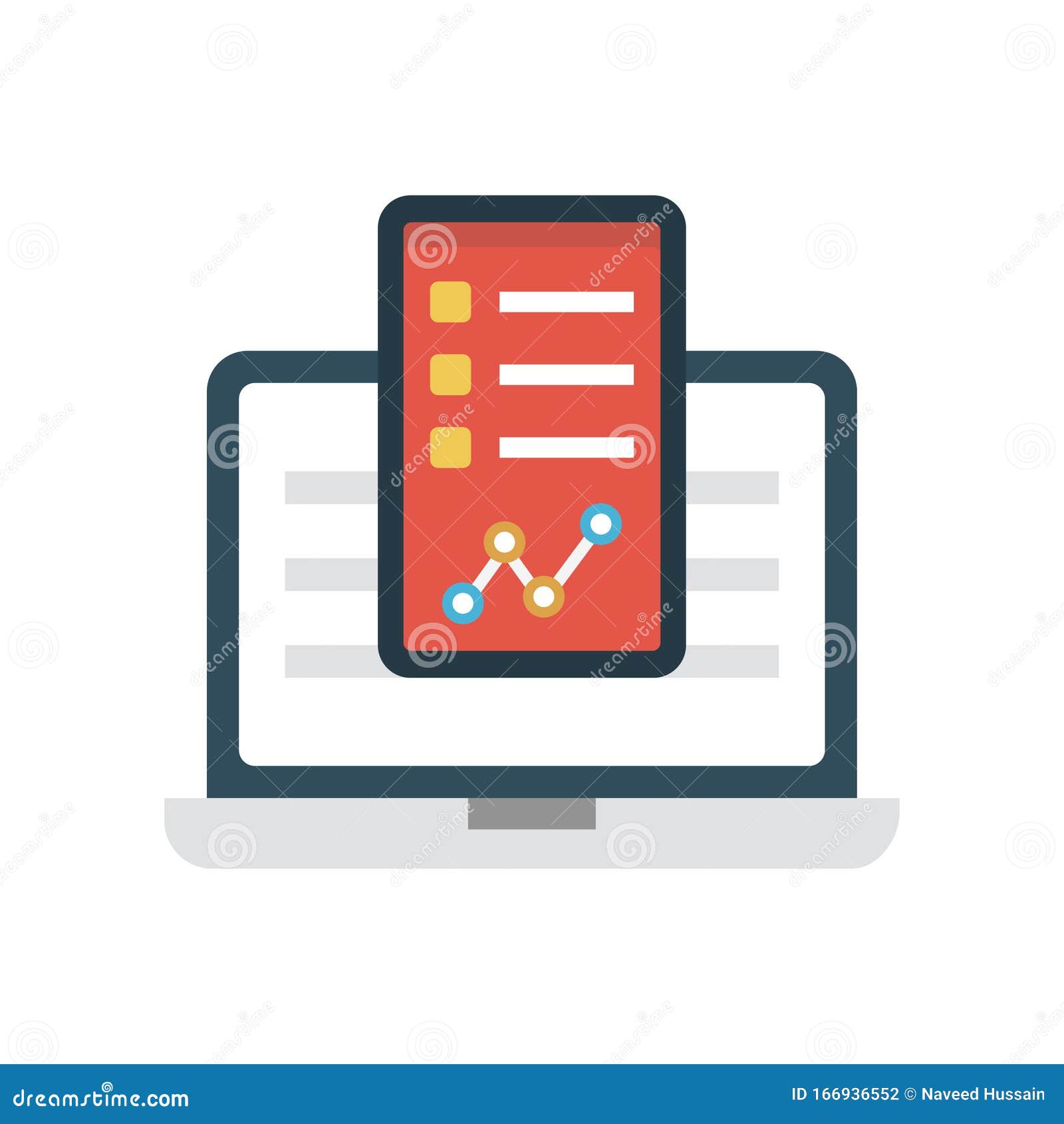 Report Screen Vector Flat Color Icon Stock Illustration - Illustration ...