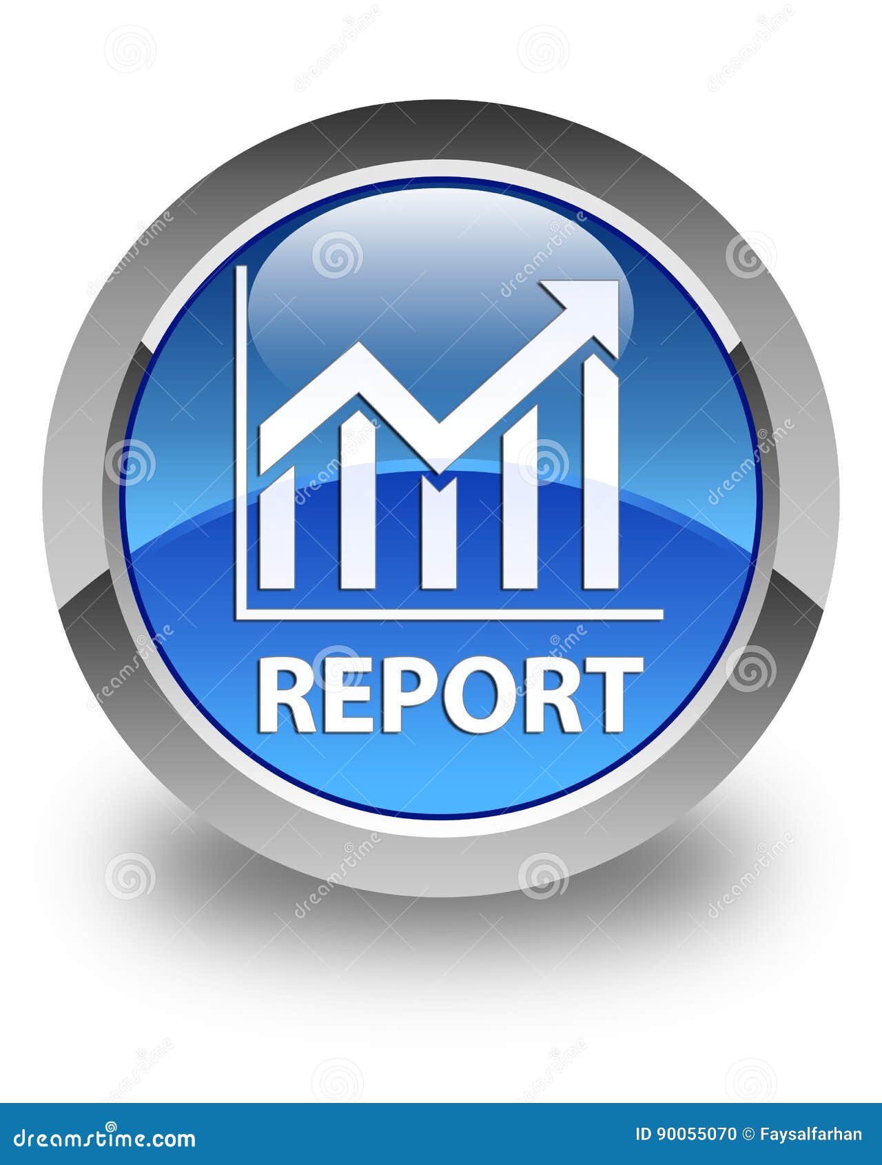 Report (statistics Icon) Glossy Blue Round Button Stock Illustration ...