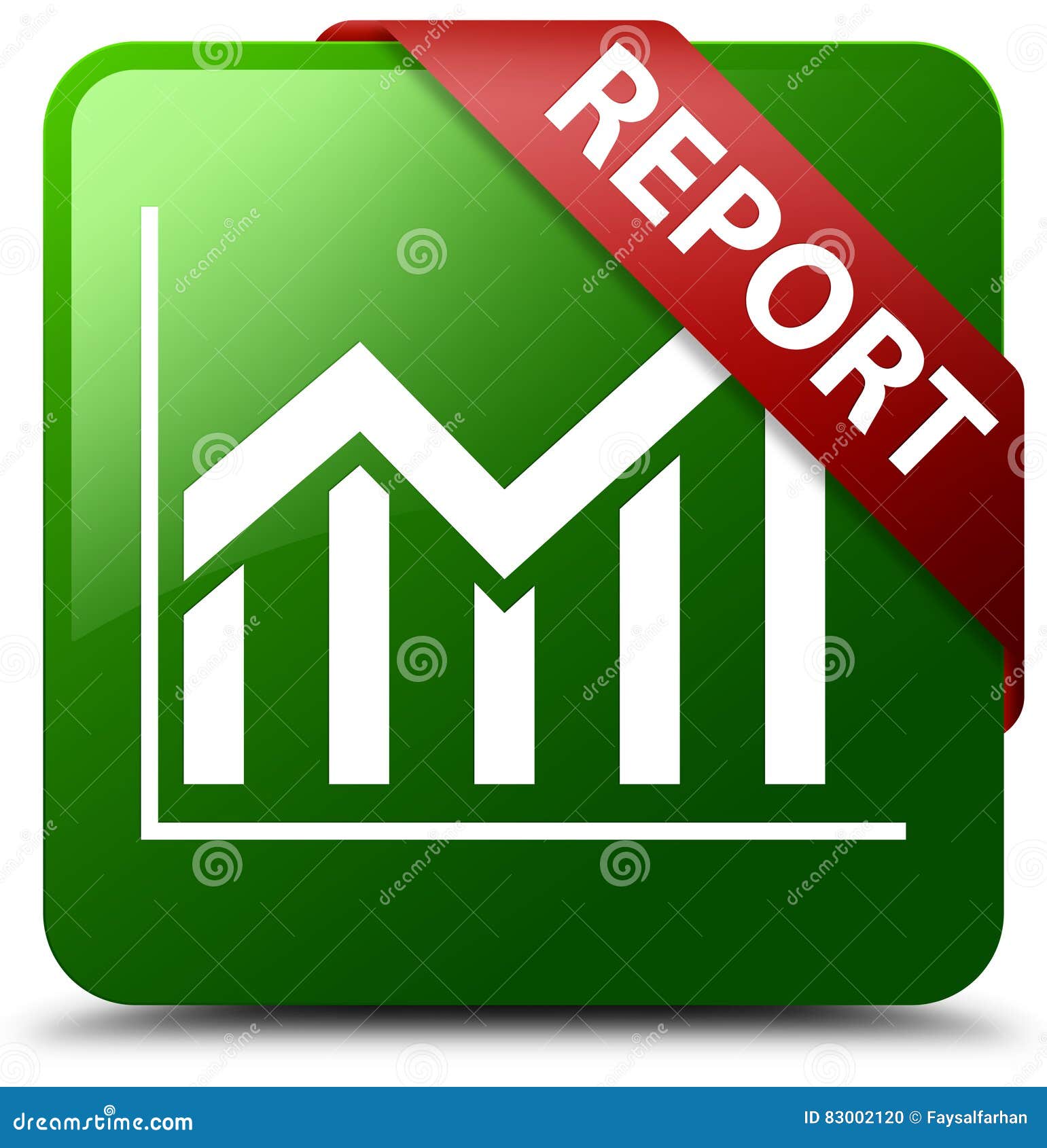 Report Statistics Icon Green Square Button Stock Illustration ...