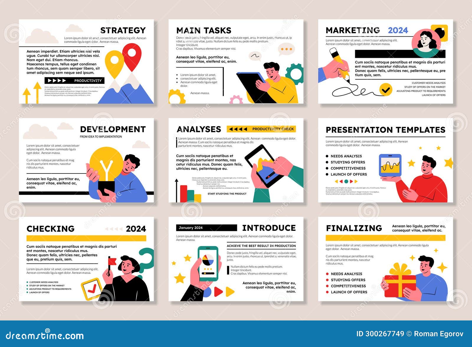 Report Template. Business Presentation Slides. Marketing Portfolio with ...