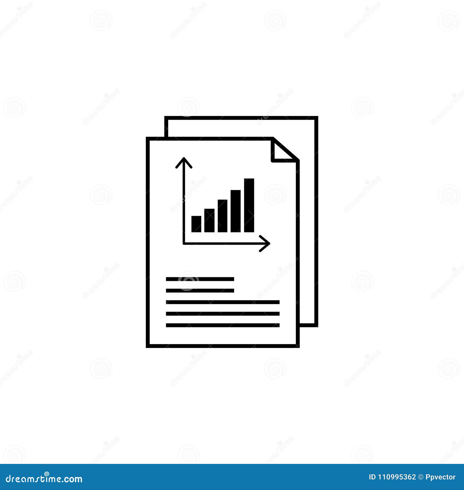 Report Text File Icon. Document with Chart Symbol Stock Illustration ...