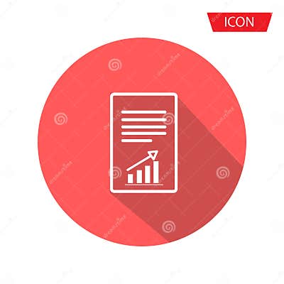 Report Text File Vector Icon, Document with Chart Symbol, Graph in Report Text File Icon Vector ...