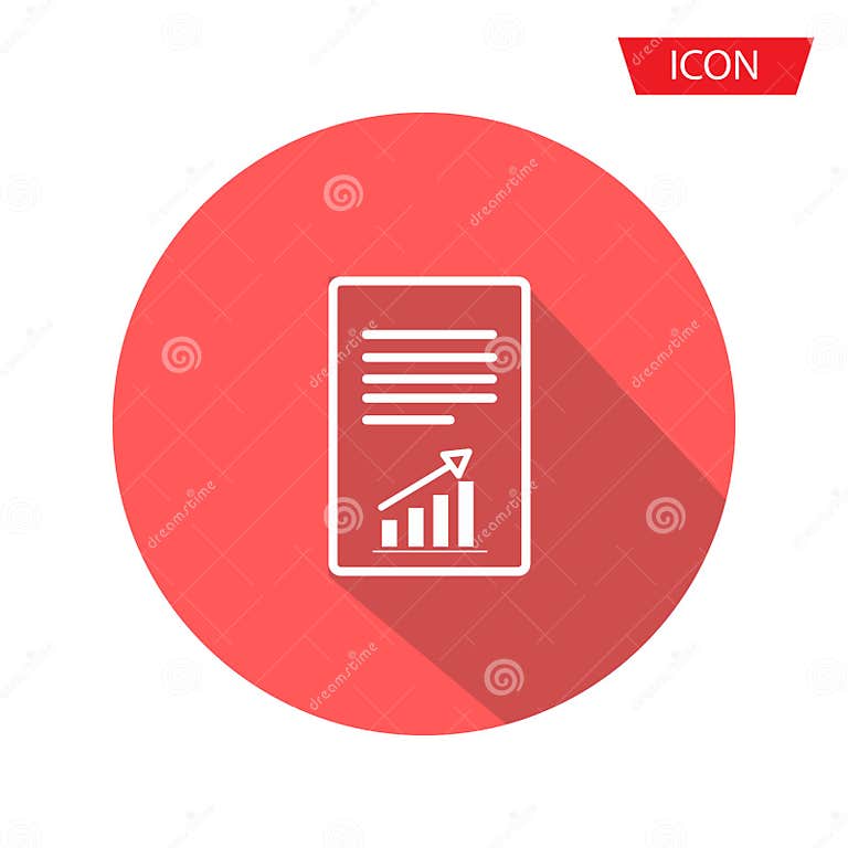 Report Text File Vector Icon, Document with Chart Symbol, Graph in Report Text File Icon Vector ...