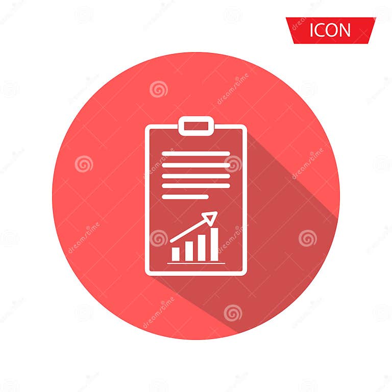 Report Text File Vector Icon, Document with Chart Symbol Stock Vector - Illustration of flat ...
